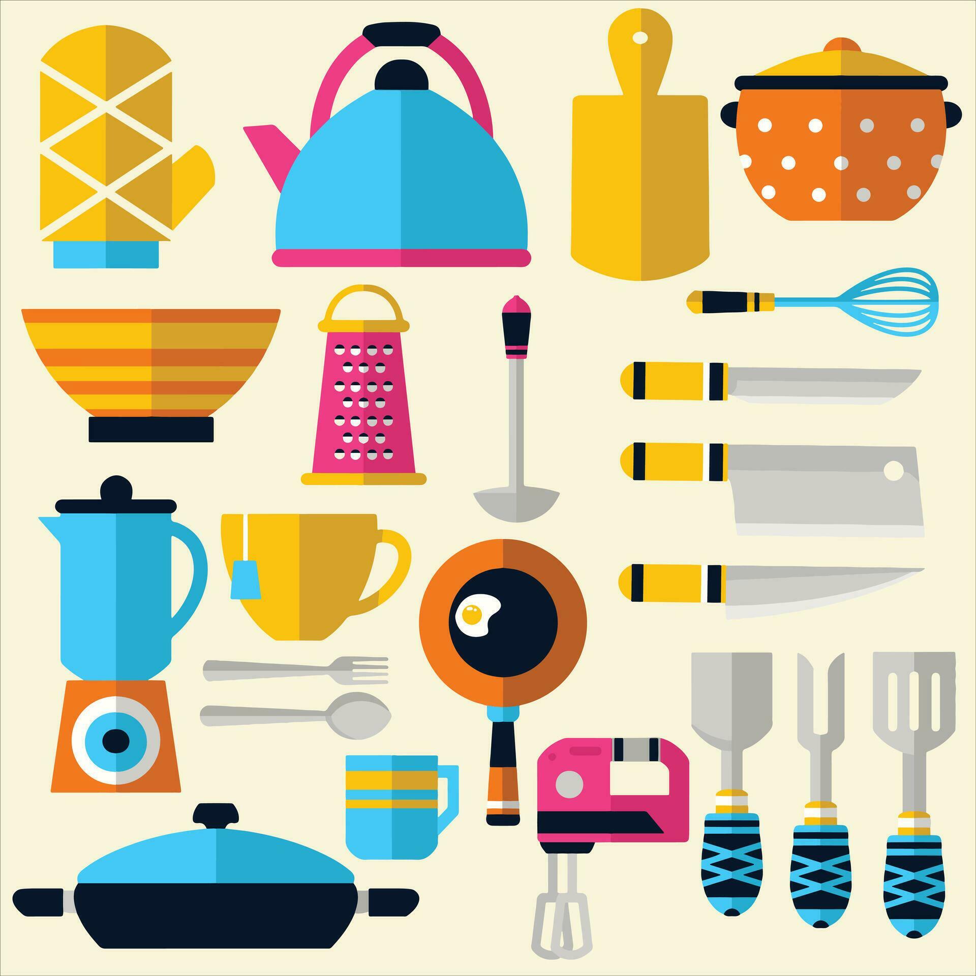 Kitchen Appliances Vector Illustration 26293140 Vector Art At Vecteezy