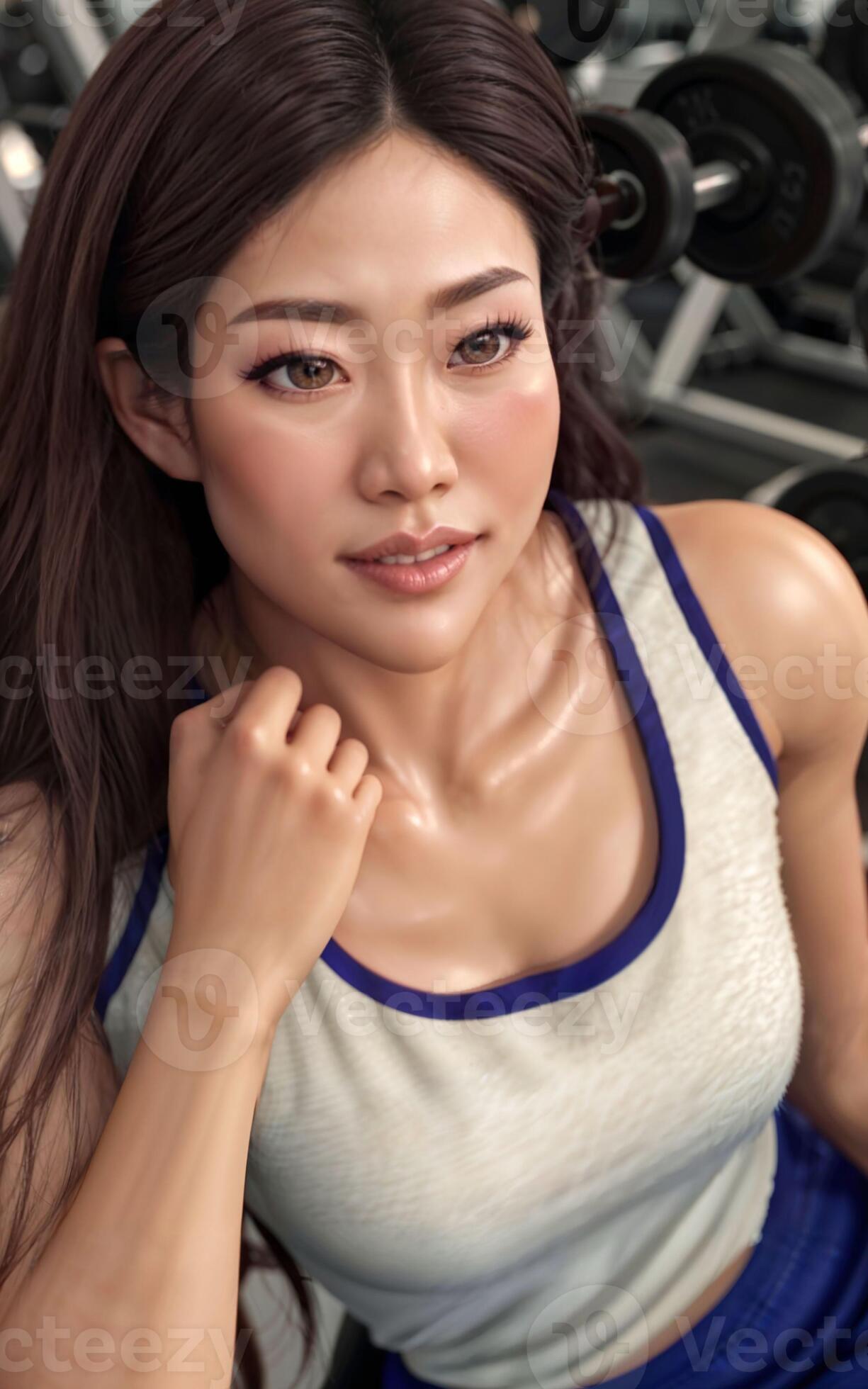beautiful healthy asian woman at the gym, 26293558 Stock Photo at Vecteezy