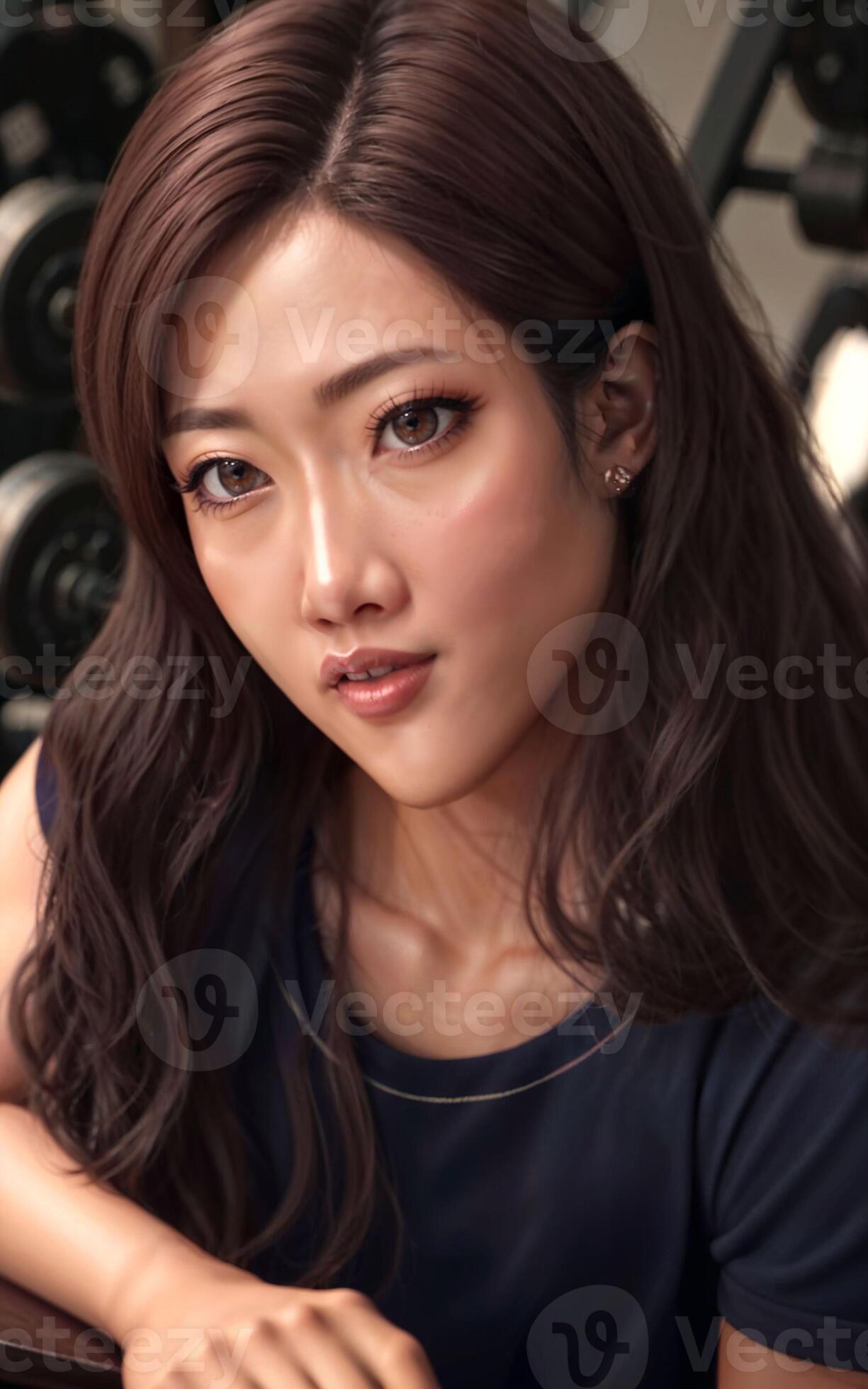 beautiful healthy asian woman at the gym, generative AI 26294287 Stock Photo at Vecteezy