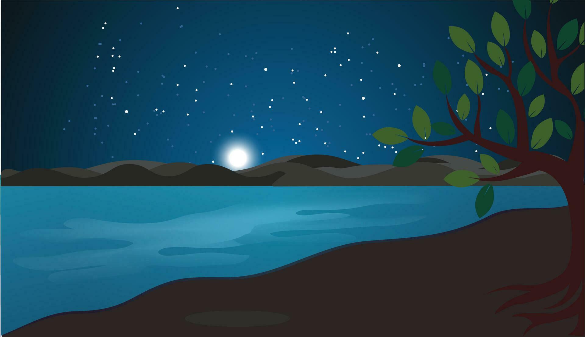 Landscape night view 26294708 Vector Art at Vecteezy