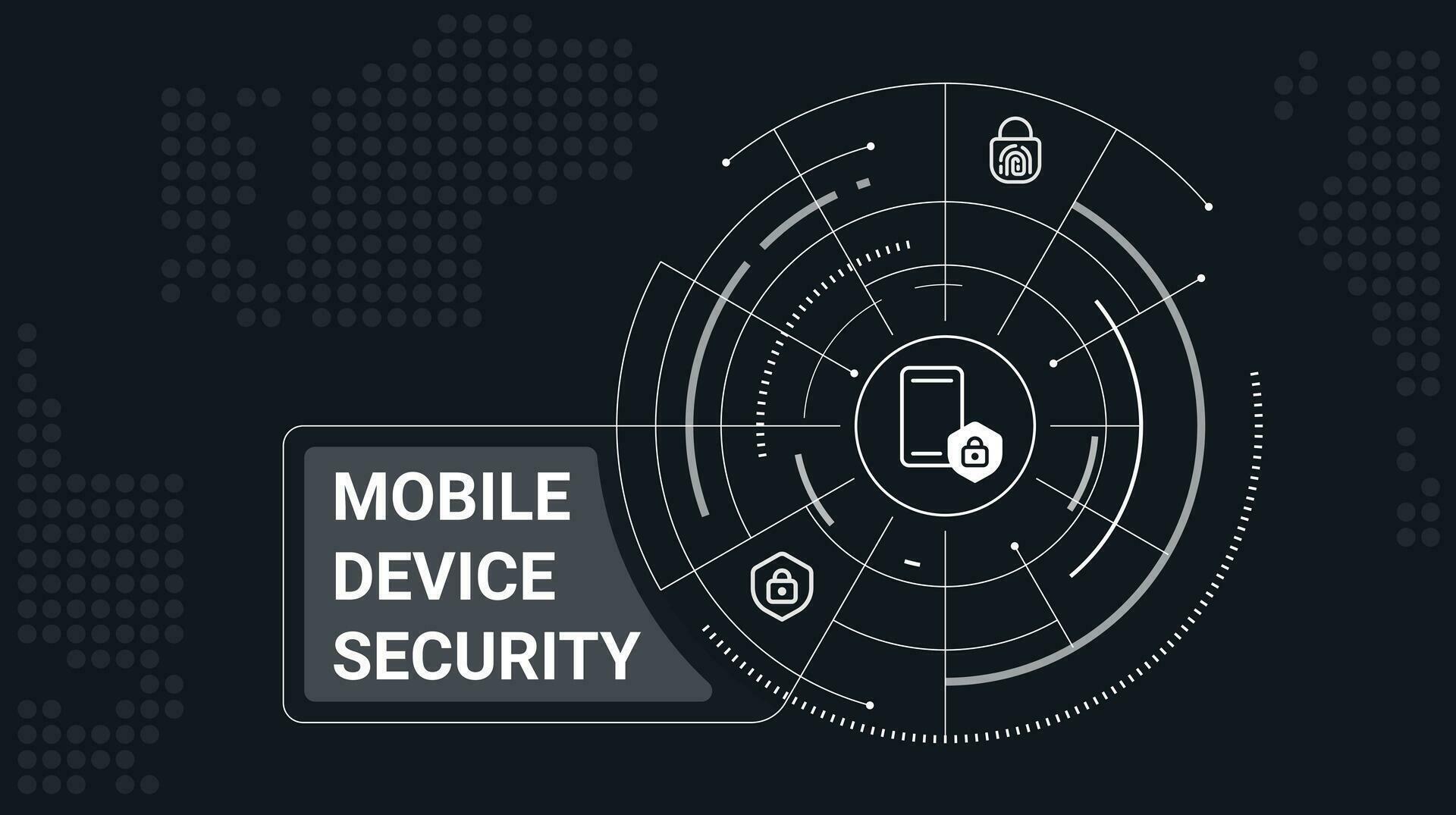 Mobile Device Security Concept Banner Template Sensitive Data Privacy