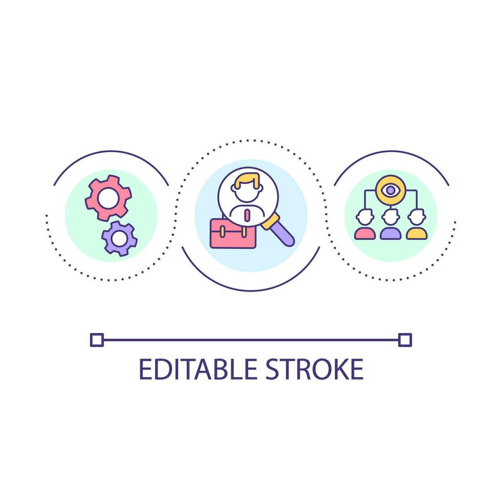 Searching talent loop concept icon. Recruitment process. HR selection ... Searching talent loop concept icon. Recruitment process. HR selection ...