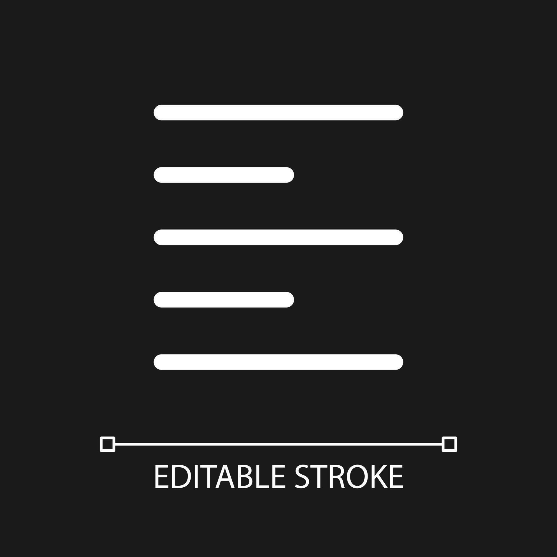 Text pixel perfect white linear ui icon for dark theme. Full document translation. Information ...