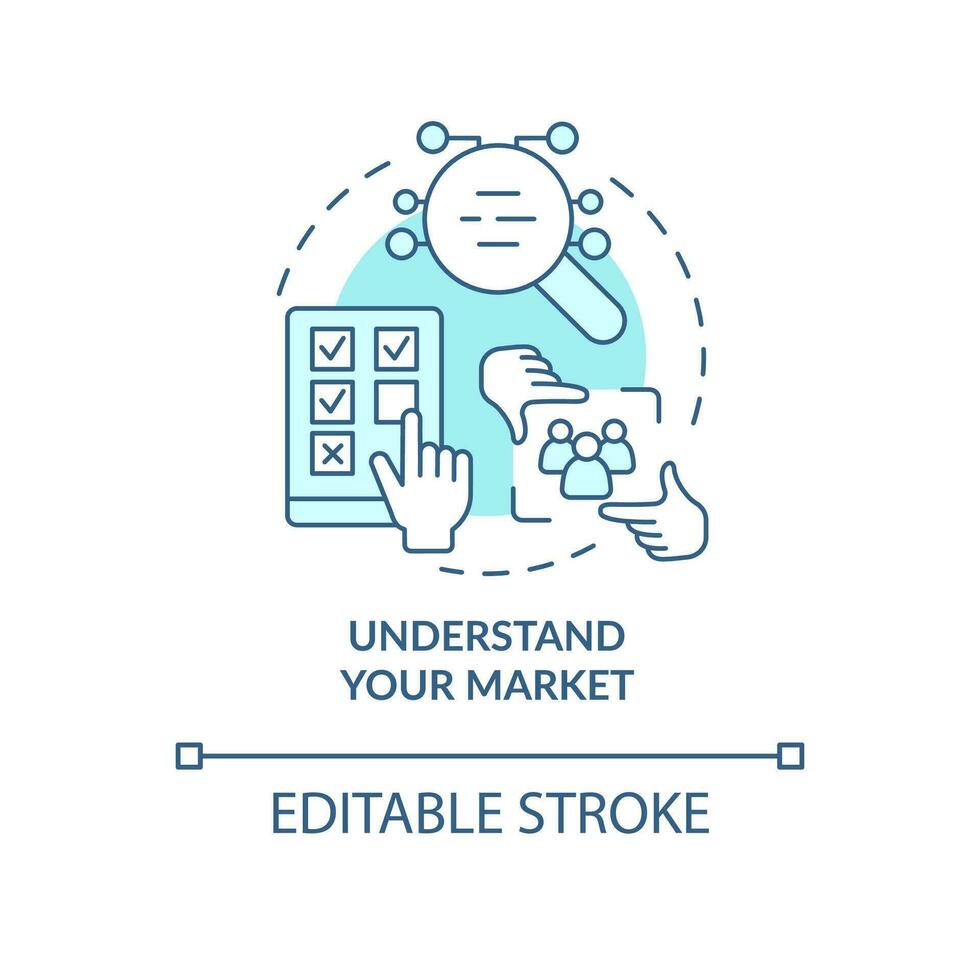 Understand Your Market Blue Concept Icon Get Started With Segmentation Abstract Idea Thin Line