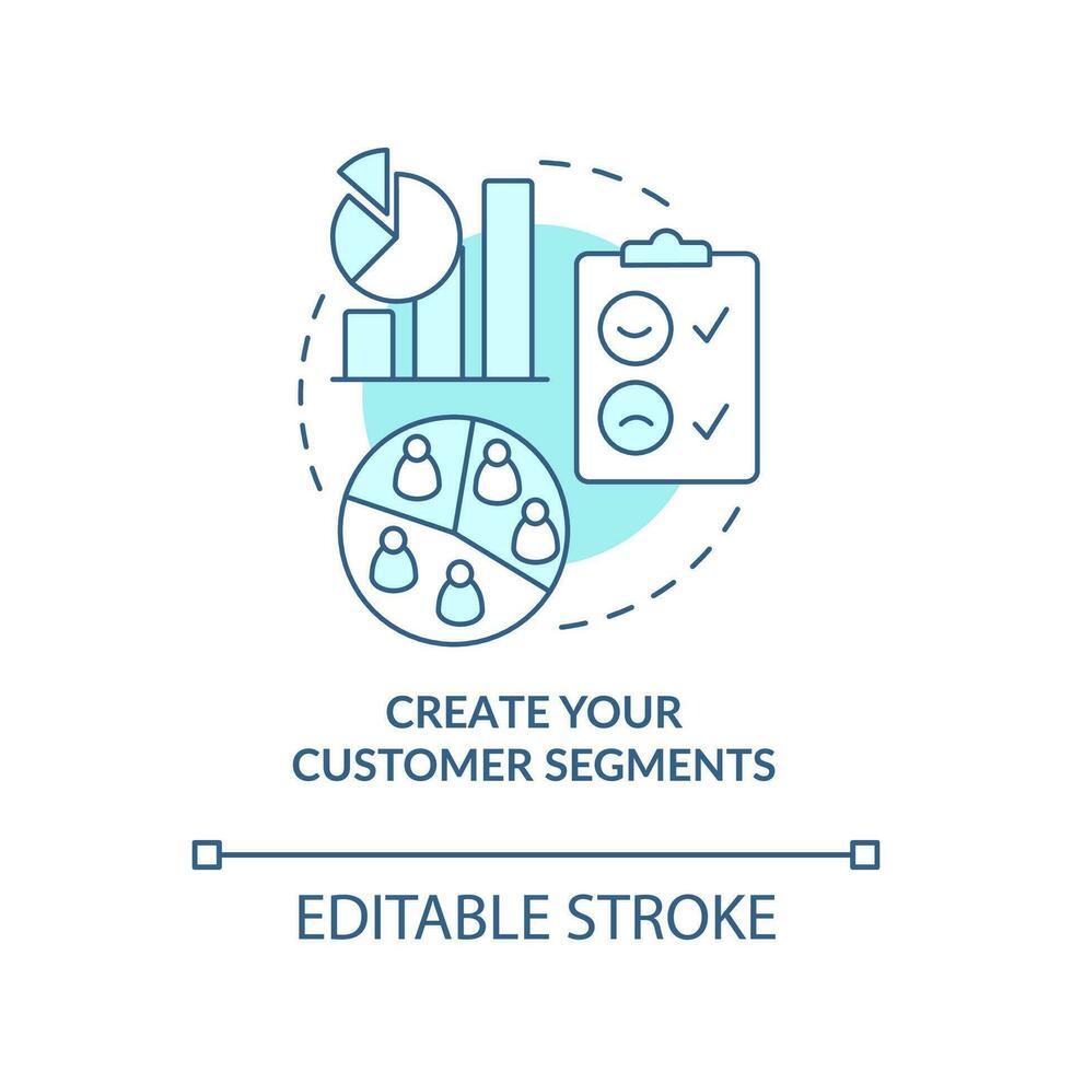 Create Your Customer Segments Blue Concept Icon Get Started With Segmentation Abstract Idea