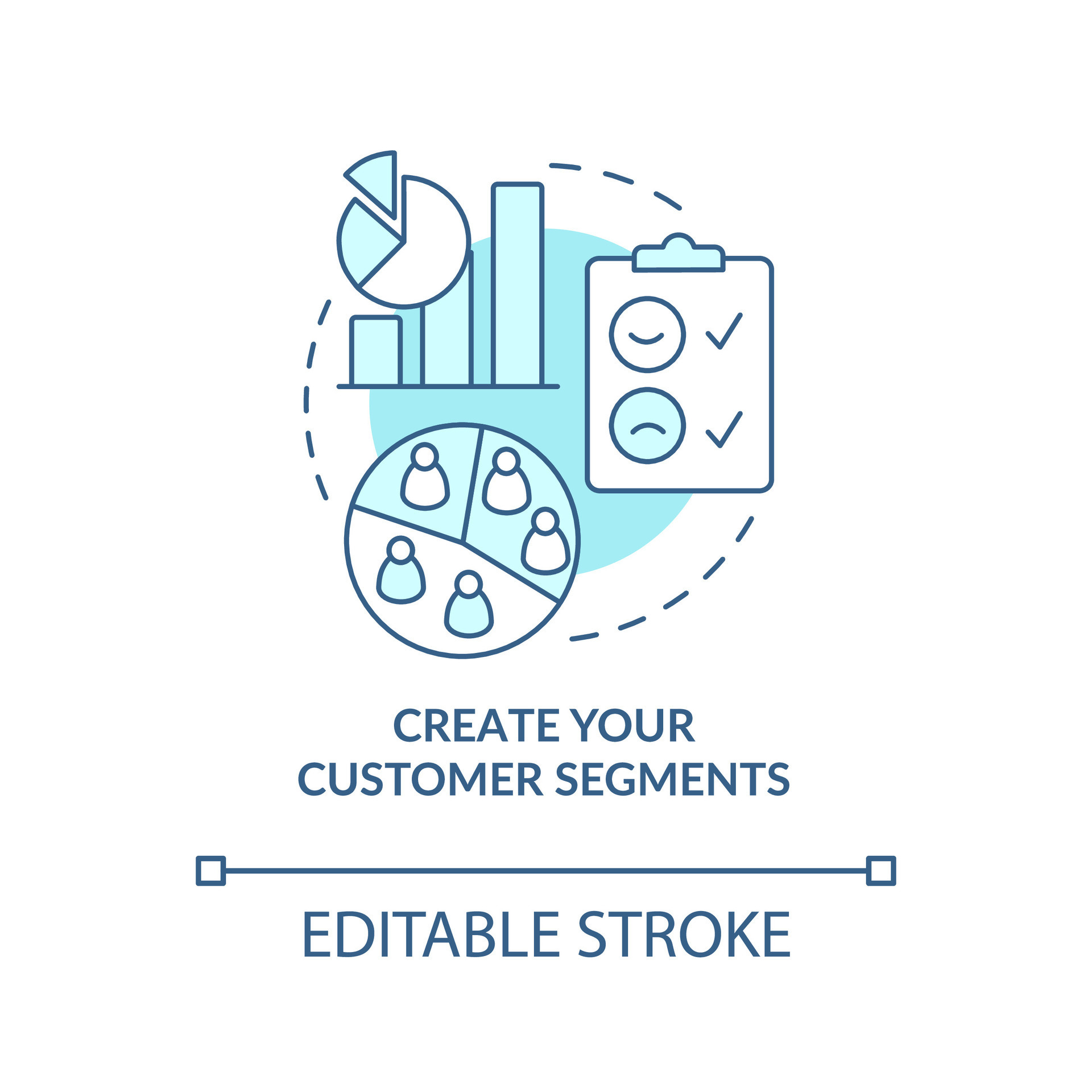 Create Your Customer Segments Blue Concept Icon Get Started With Segmentation Abstract Idea