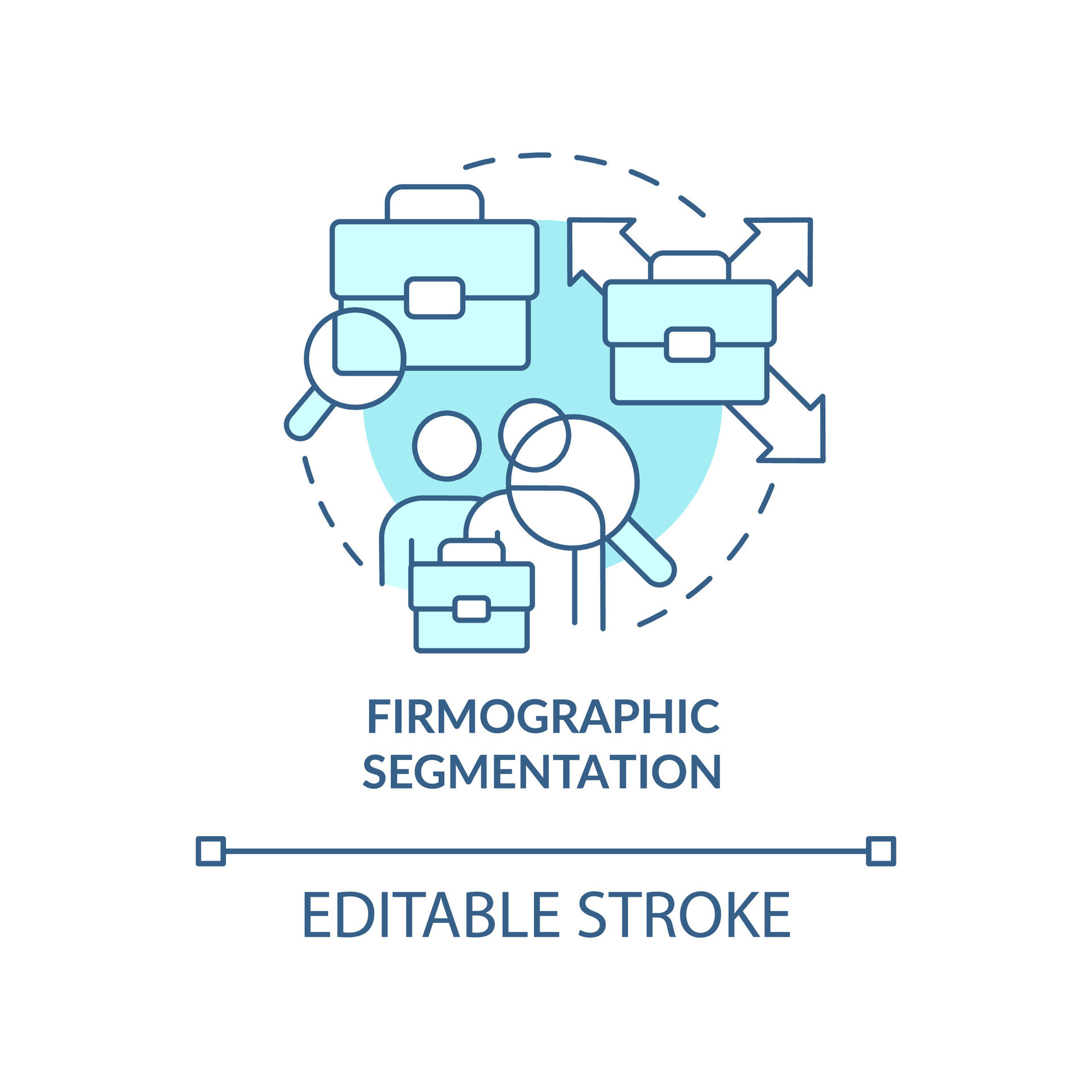 Firmographic segmentation blue concept icons set. Market segmentation ... Firmographic segmentation blue concept icons set. Market segmentation ...