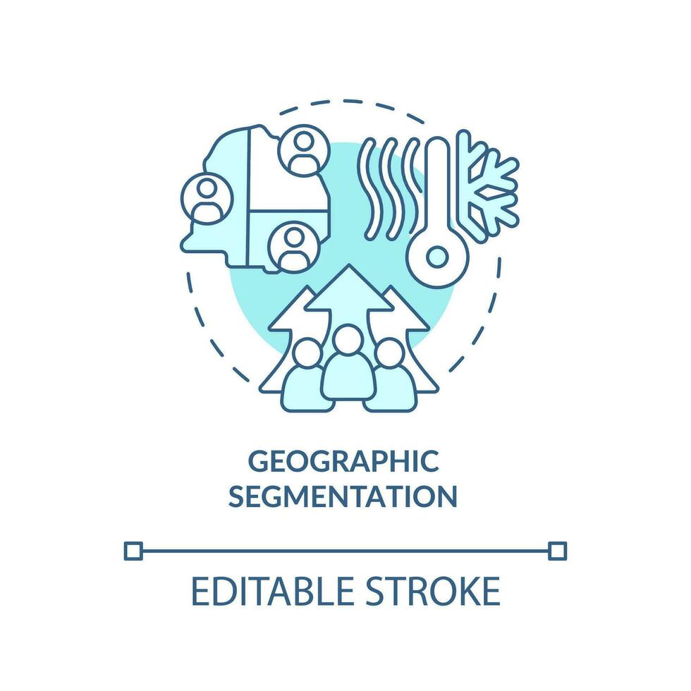 Geographic Segmentation Blue Concept Icons Set Market Segmentation Type Abstract Idea Thin Line
