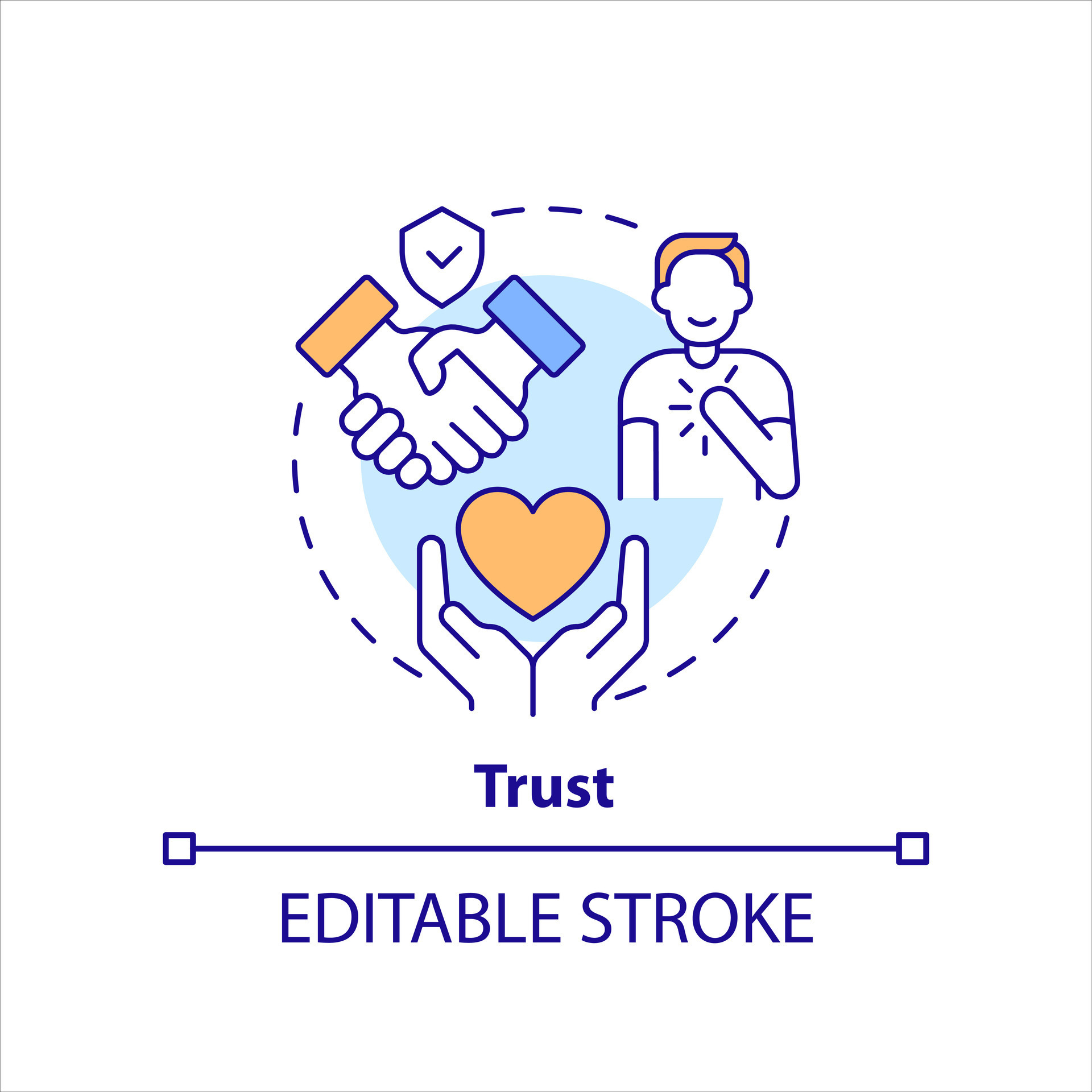 Trust concept icon. Personal development. Removing self imposed barrier ... Trust concept icon. Personal development. Removing self imposed barrier ...