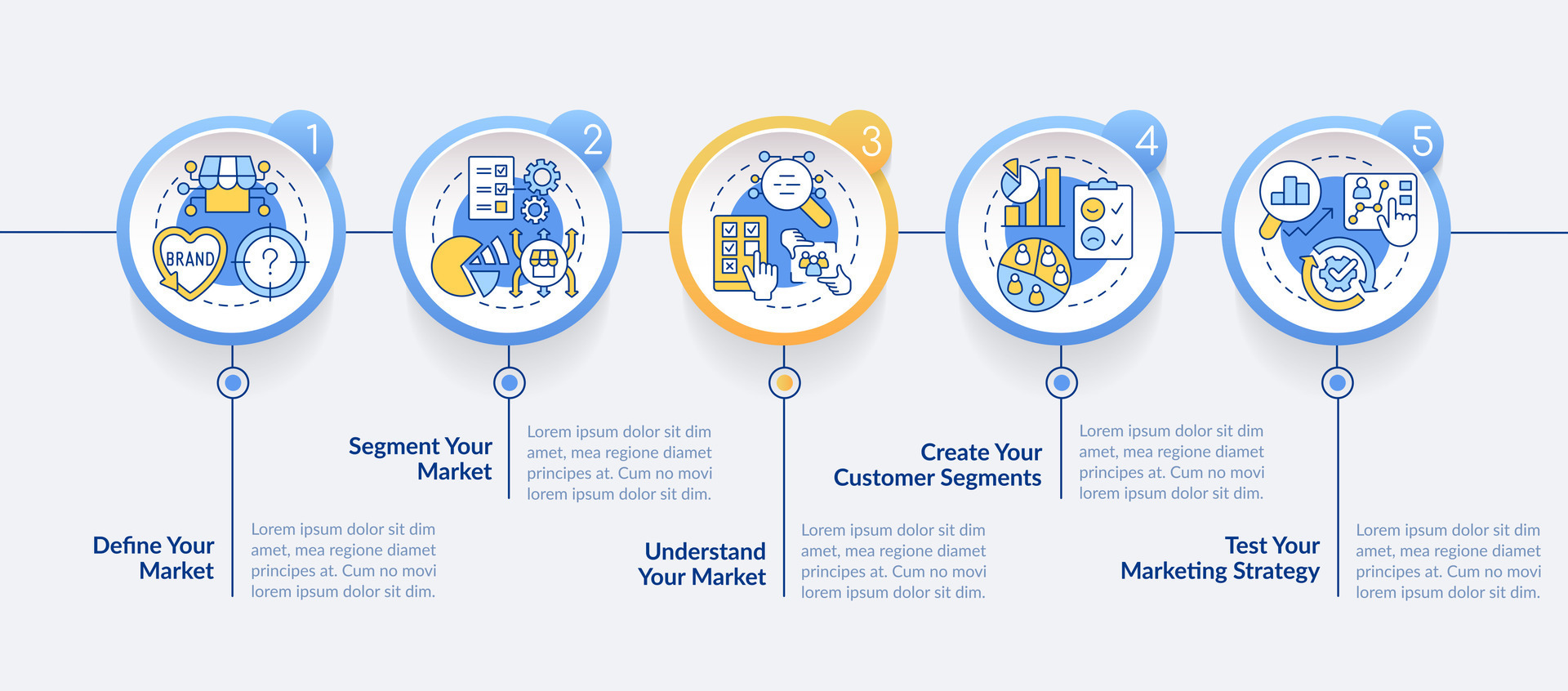 Get started with segmentation circle infographic template. Data visualization with 5 steps ...