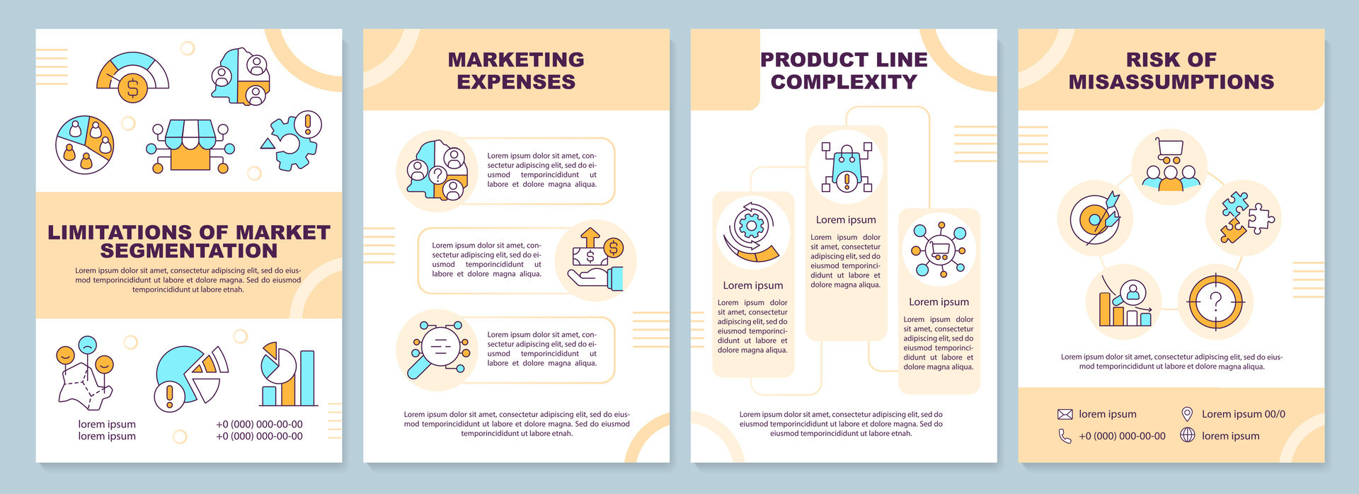 Limitations Of Market Segmentation Brochure Template Leaflet Design With Linear Icons Editable