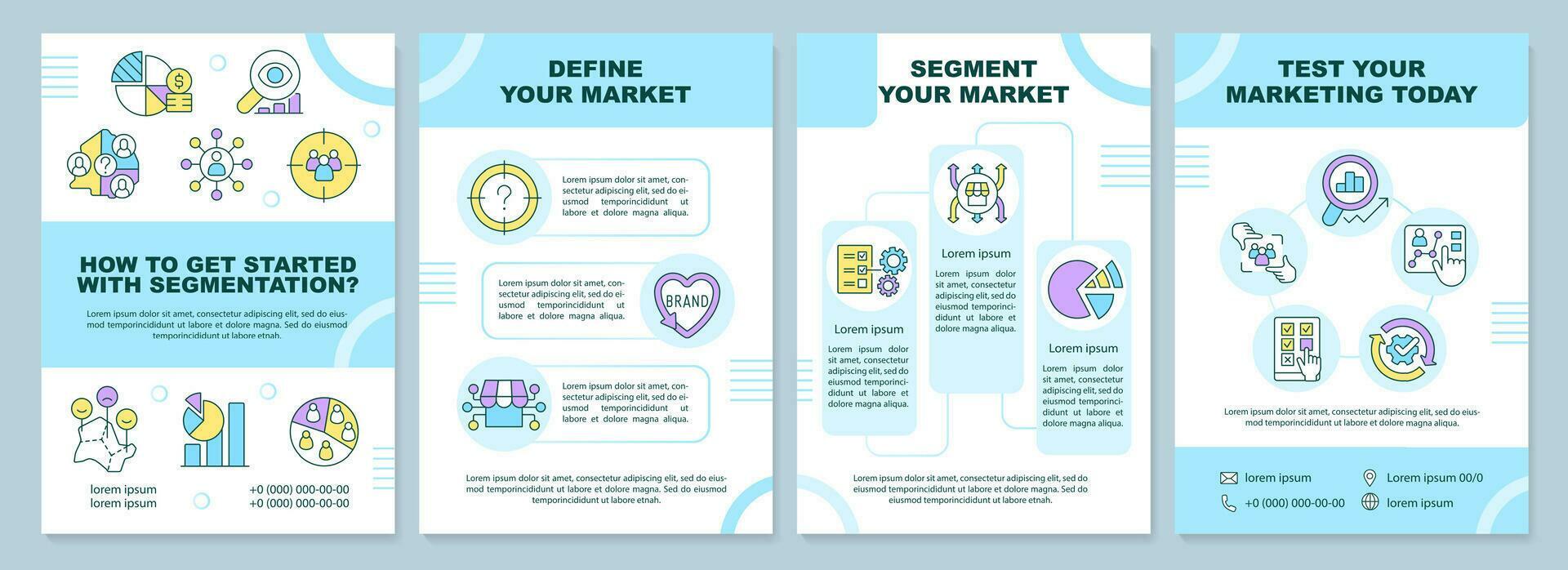 Get started with segmentation brochure template. Leaflet design with ...