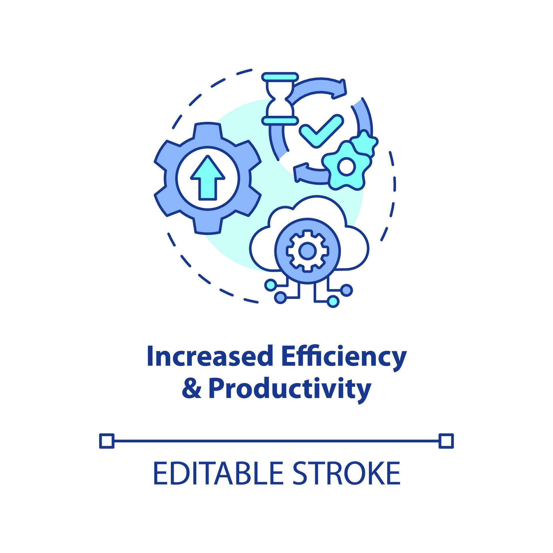 Increase efficiency concept icon. Involve IoT technology benefits ... Increase efficiency concept icon. Involve IoT technology benefits ...