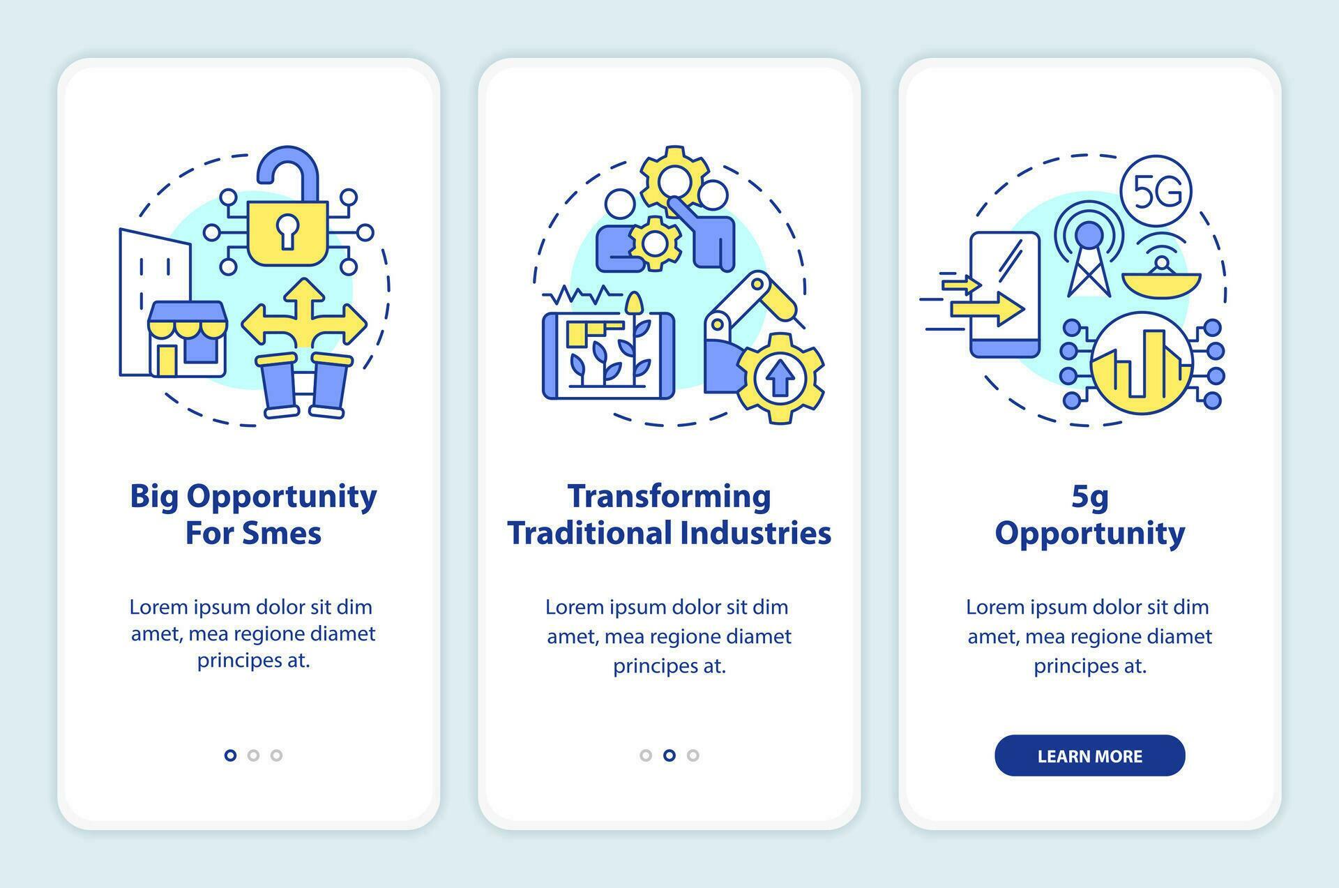 Iot Business Transformation Onboarding Mobile App Screen Opportunity Walkthrough 3 Steps