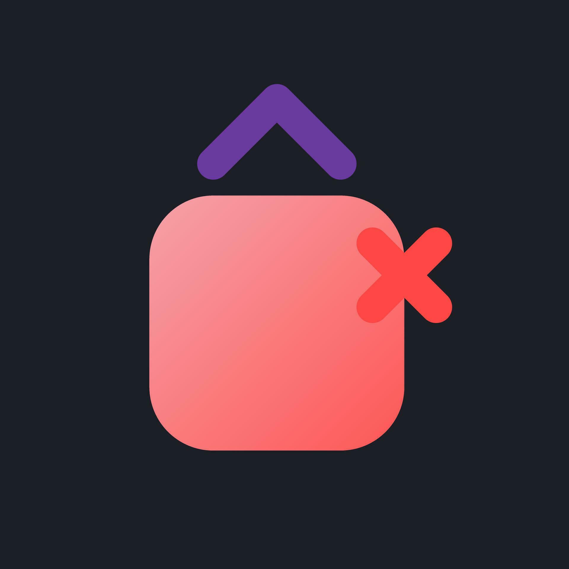Remove jump animation effect flat gradient fill ui icon for dark theme. Delete vertical movement ...
