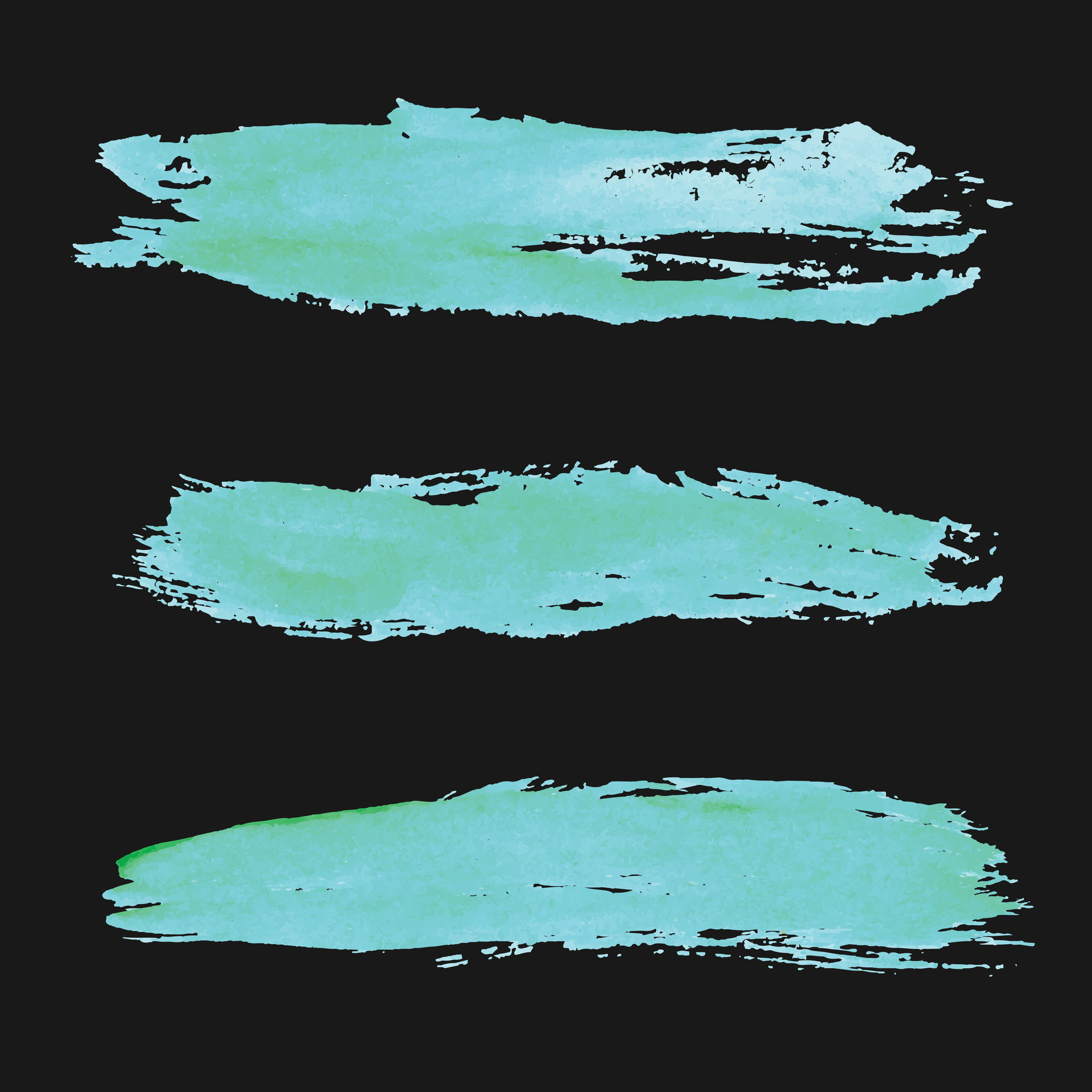 Grunge green brush strokes, Collection of brush strokes vector, Green ...