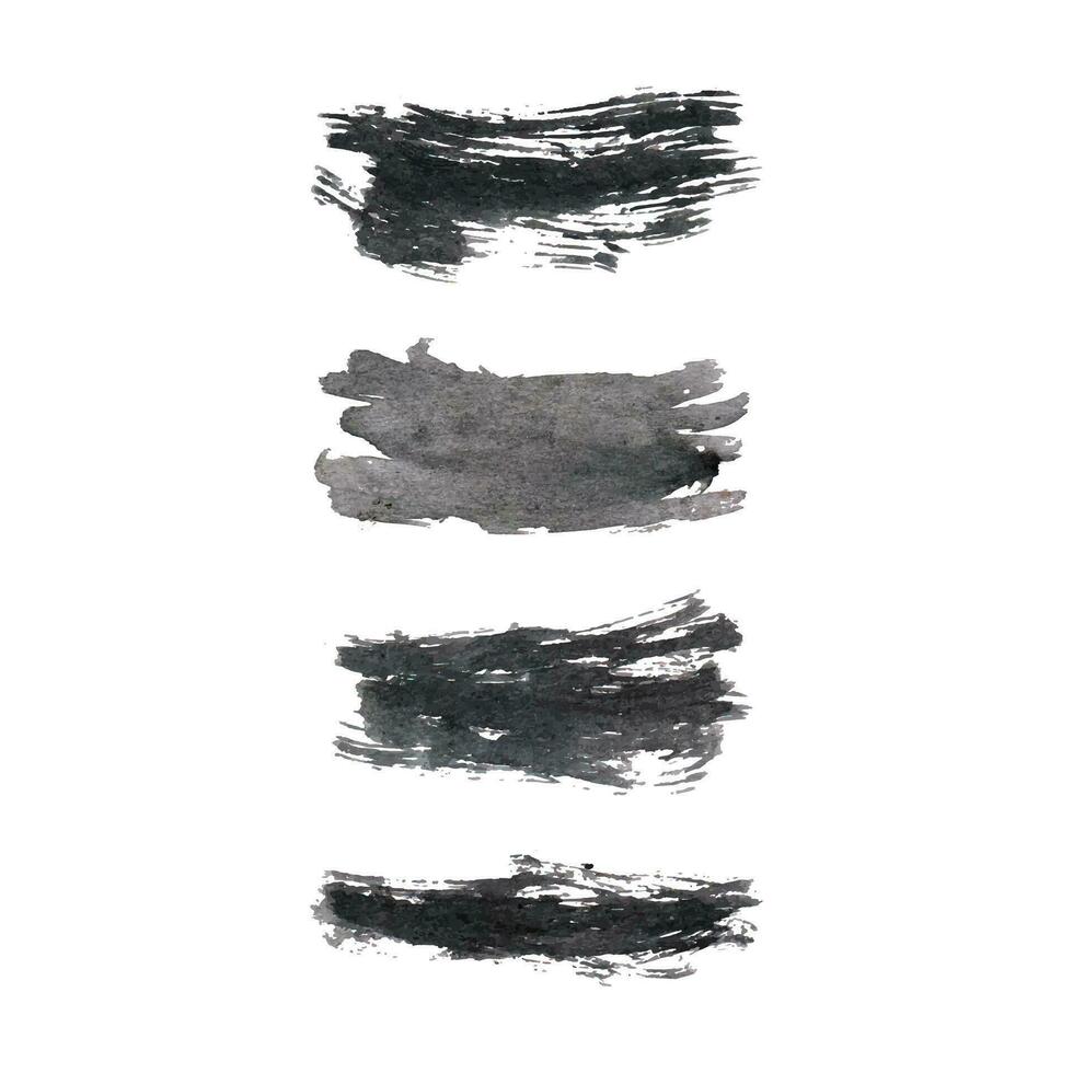 Grunge black brush strokes, Collection of brush strokes vector, Black ...