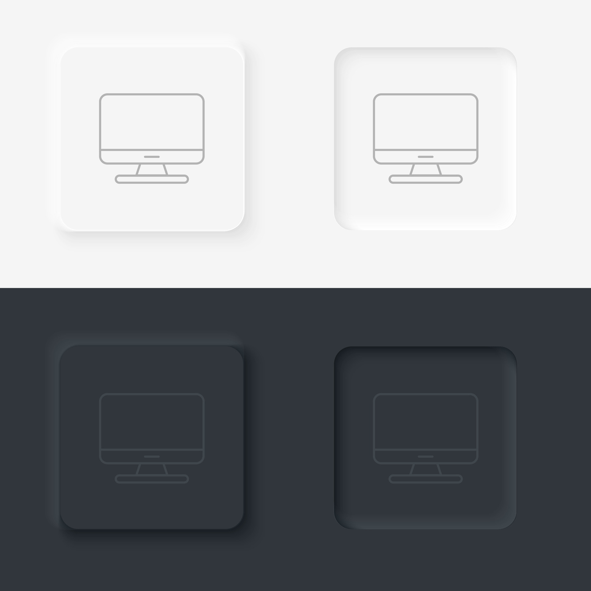 Computer, desktop, neumorphic style button 26297171 Vector Art at Vecteezy