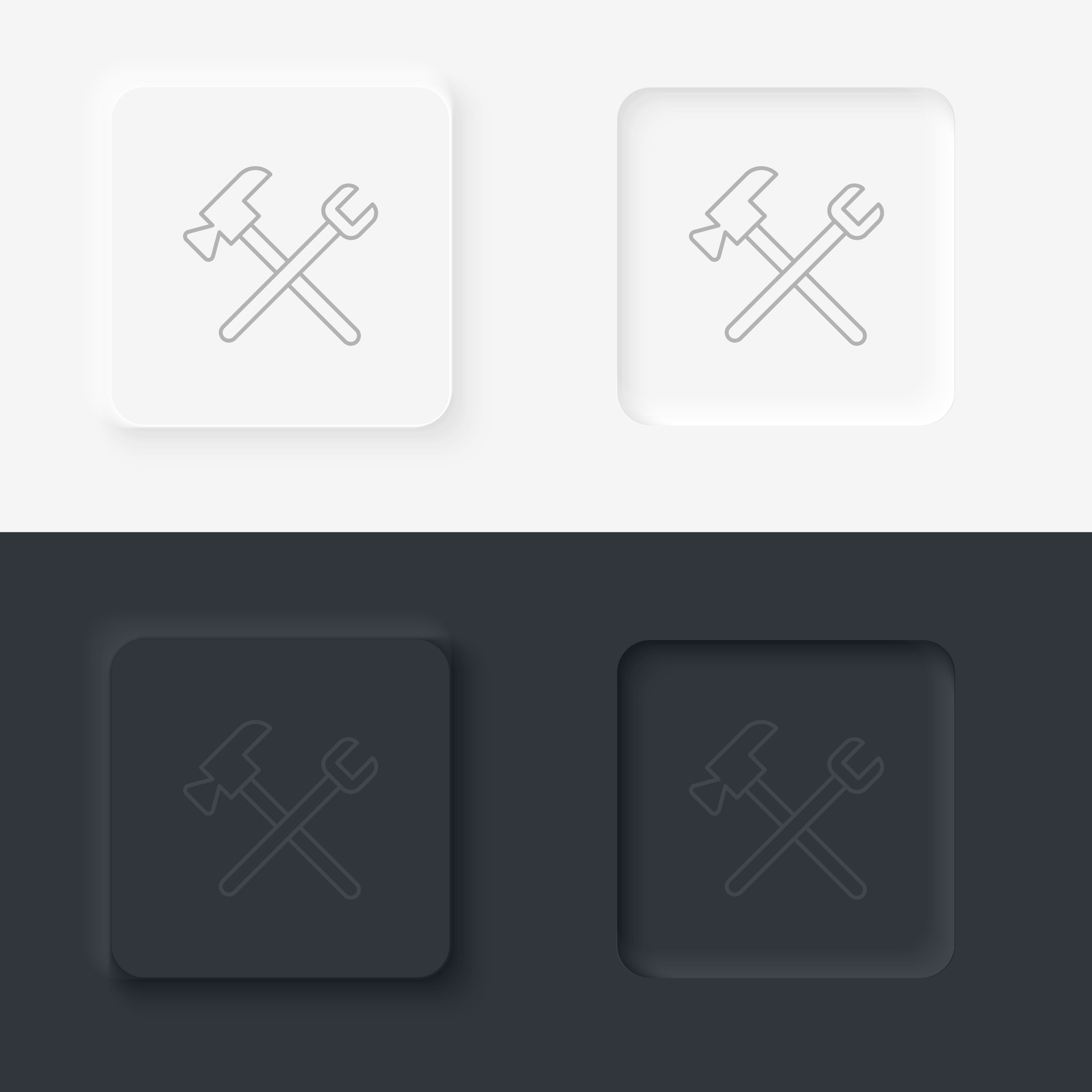 Building Construction Industry Setting Neumorphic Style Button