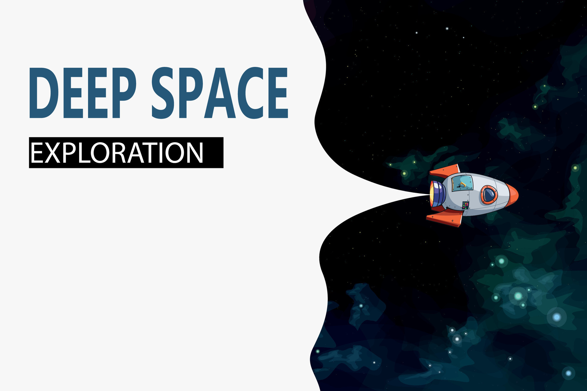 Deep Space Exploration Banner Spacecraft On Nebula 26297381 Vector Art At Vecteezy