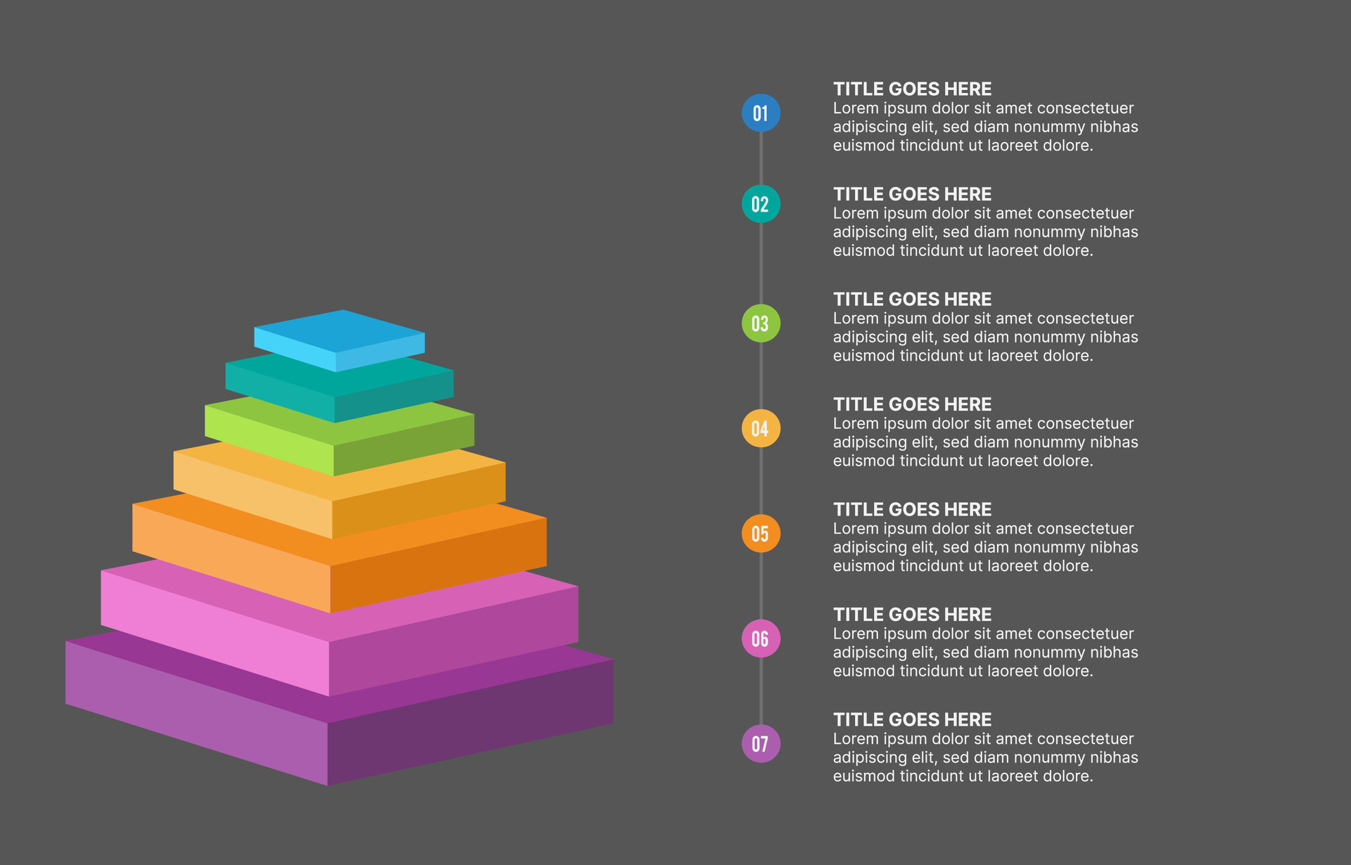 3D Pyramid Hierarchy Infographic Template Design with 7 Layers 26297513 ...