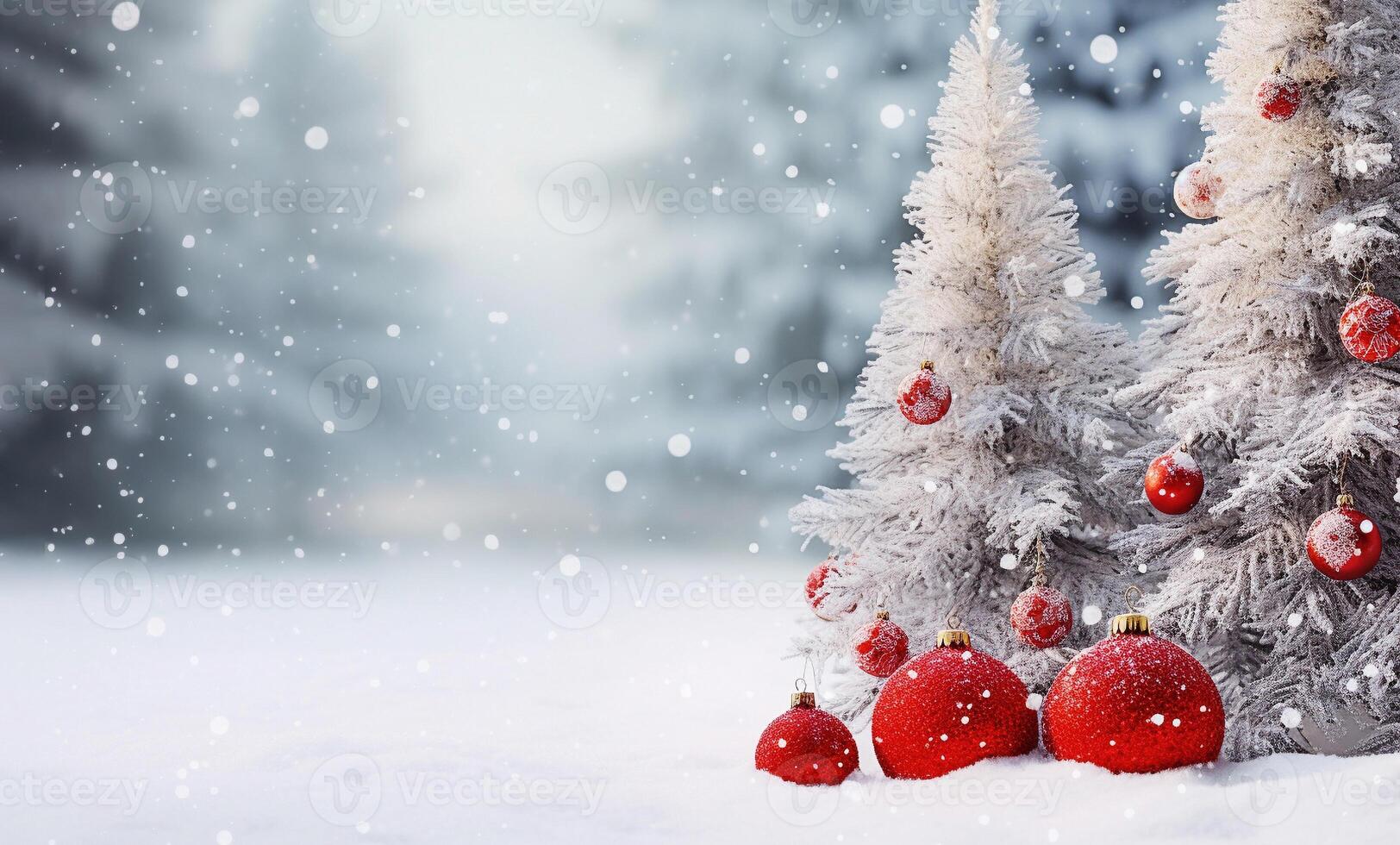Ai generative. Beautiful Christmas snowy background. Christmas tree ...