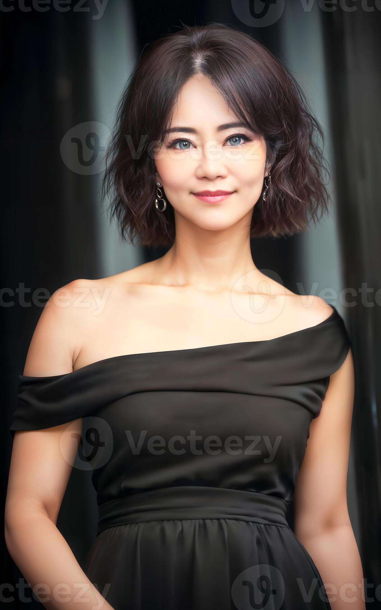 happy pretty middle aged old asian woman at the street, 26299912 Stock Photo at Vecteezy