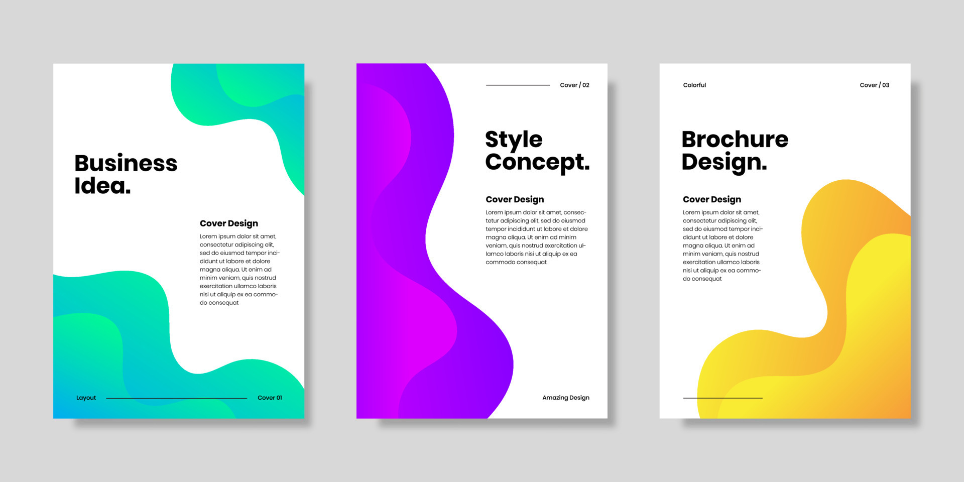 Set of colorful book cover brochure designs. Vector illustration ... Set of colorful book cover brochure designs. Vector illustration ...