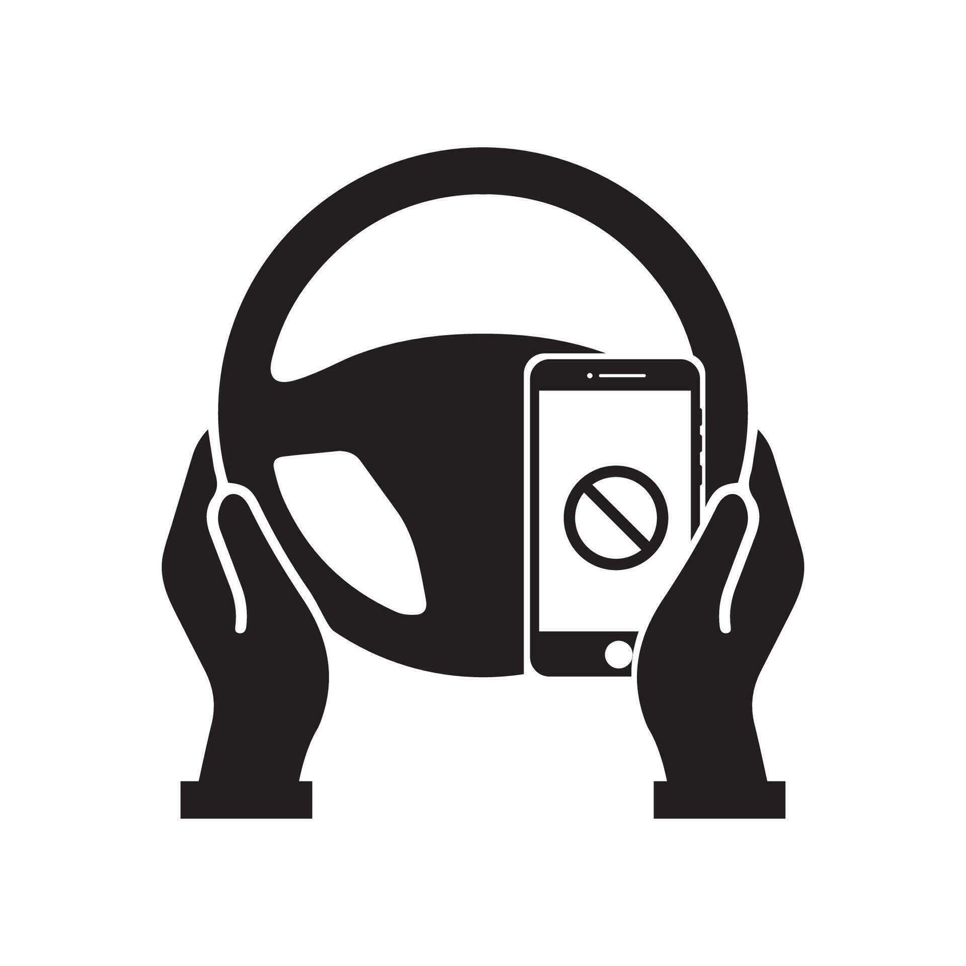 Steering wheel icon. Driver. Driving car. No texting while driving ...