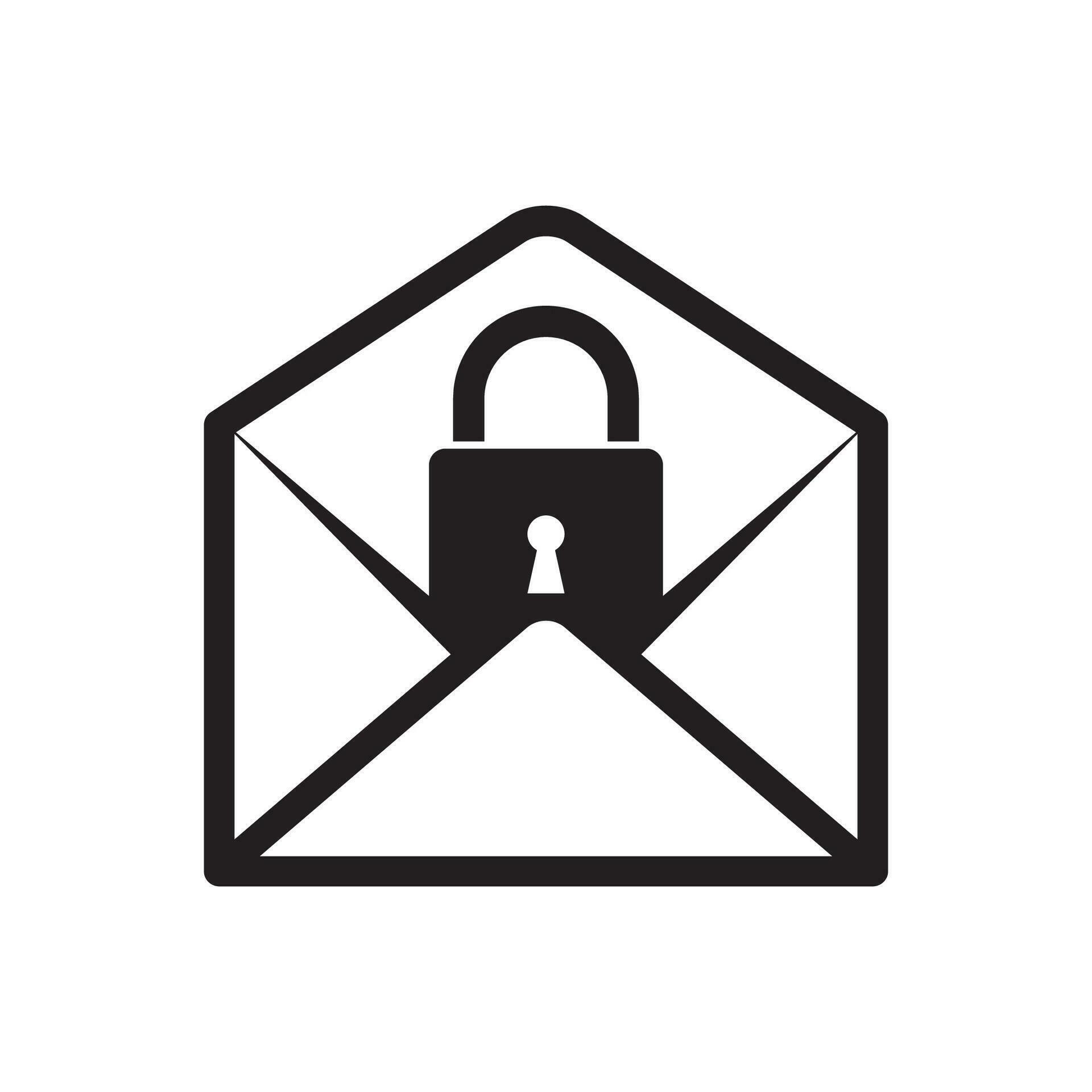 Secure mail icon. Pin code envelope. New password. Vector icon isolated on white background ...