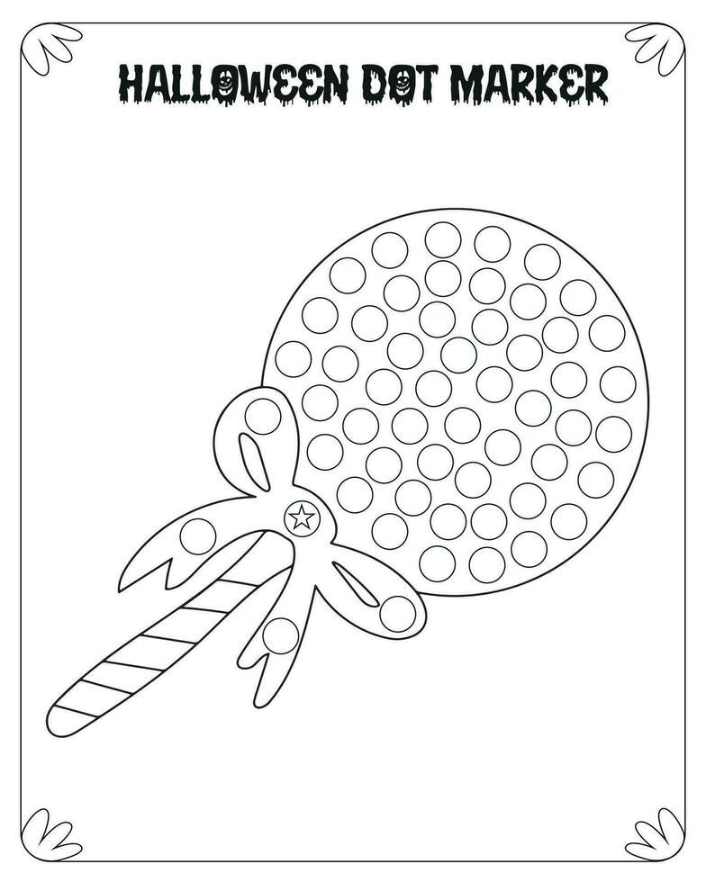 Dot Marker Hallloween Coloring Pages For Kids. Dot Marker for Kids ...