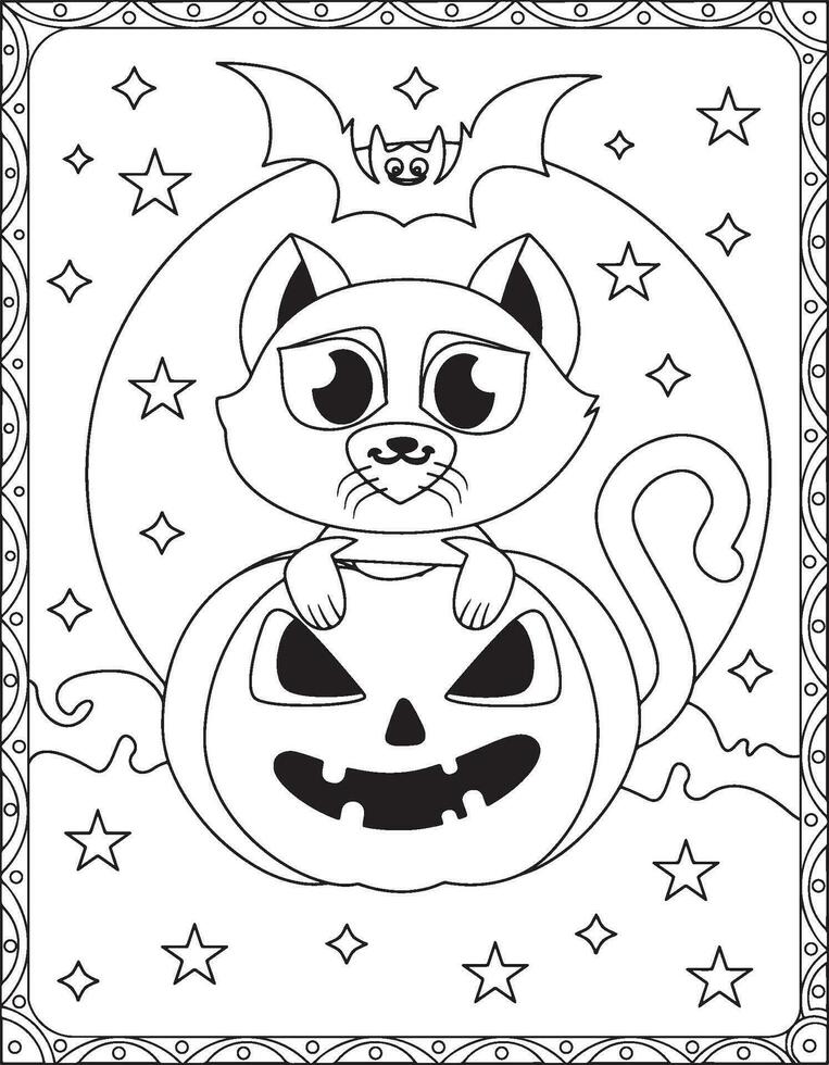 Black Cat Coloring Pages Halloween Free [2025]