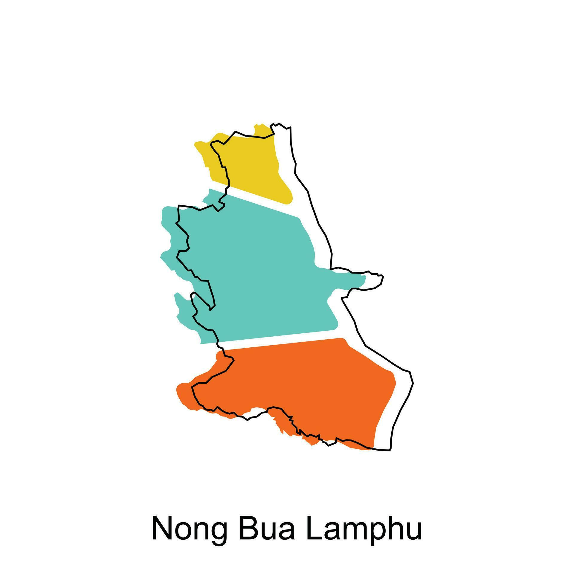 Map of Nong Bua Lamphu vector design template, national borders and important cities ...