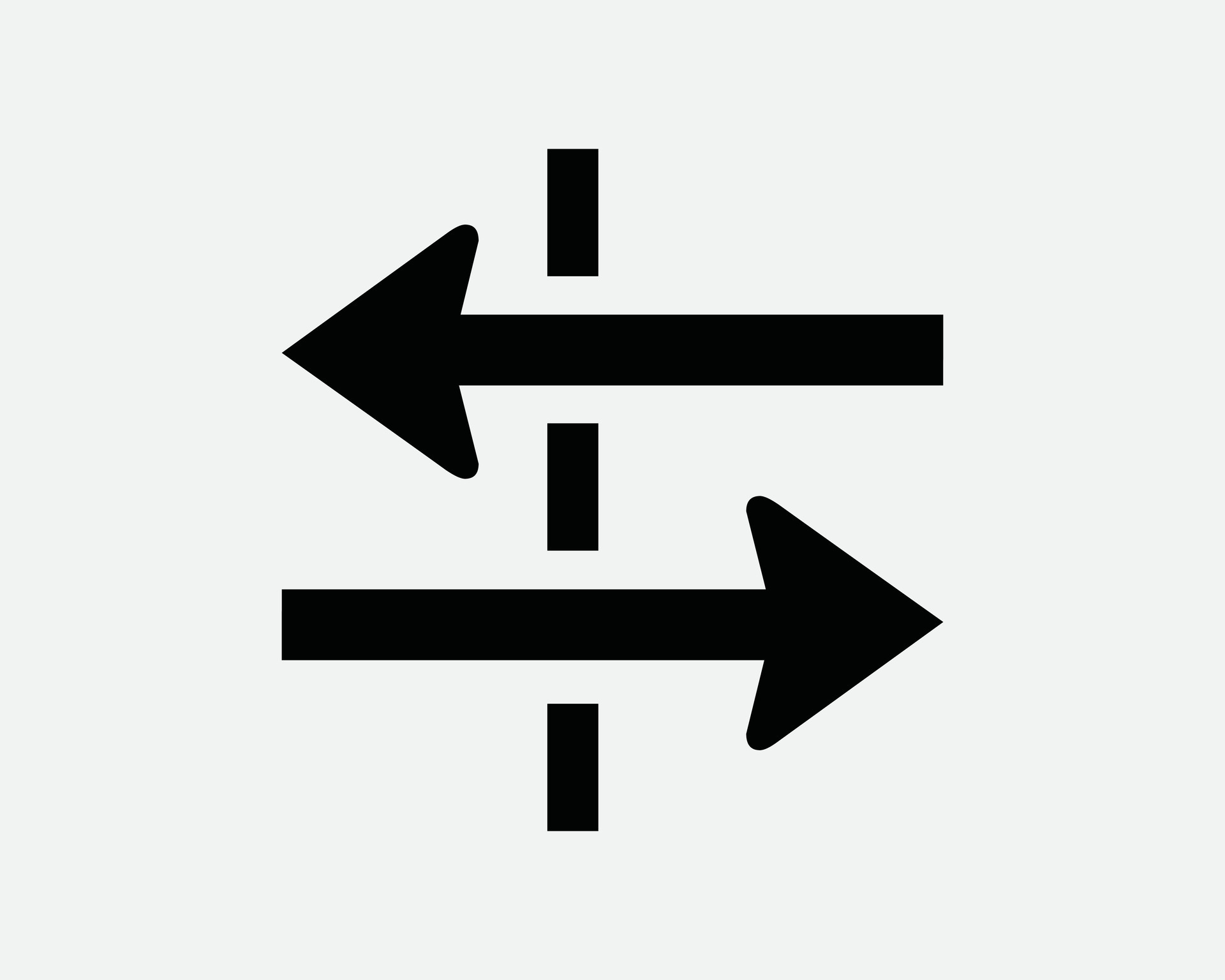 Cross Border Icon. Left Right Arrow Osmosis Membrane Filter Transfer Exchange Black White Sign ...
