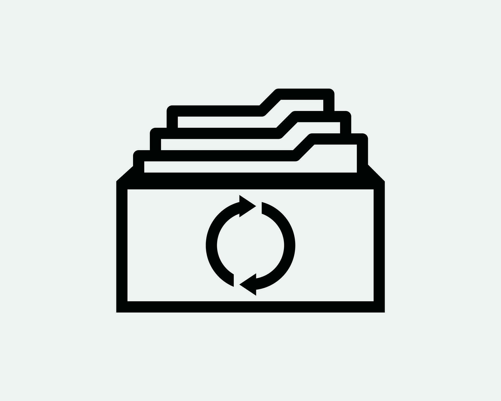 Reuse Document Folder Line Icon. Office Business Archive Storage Symbol ...
