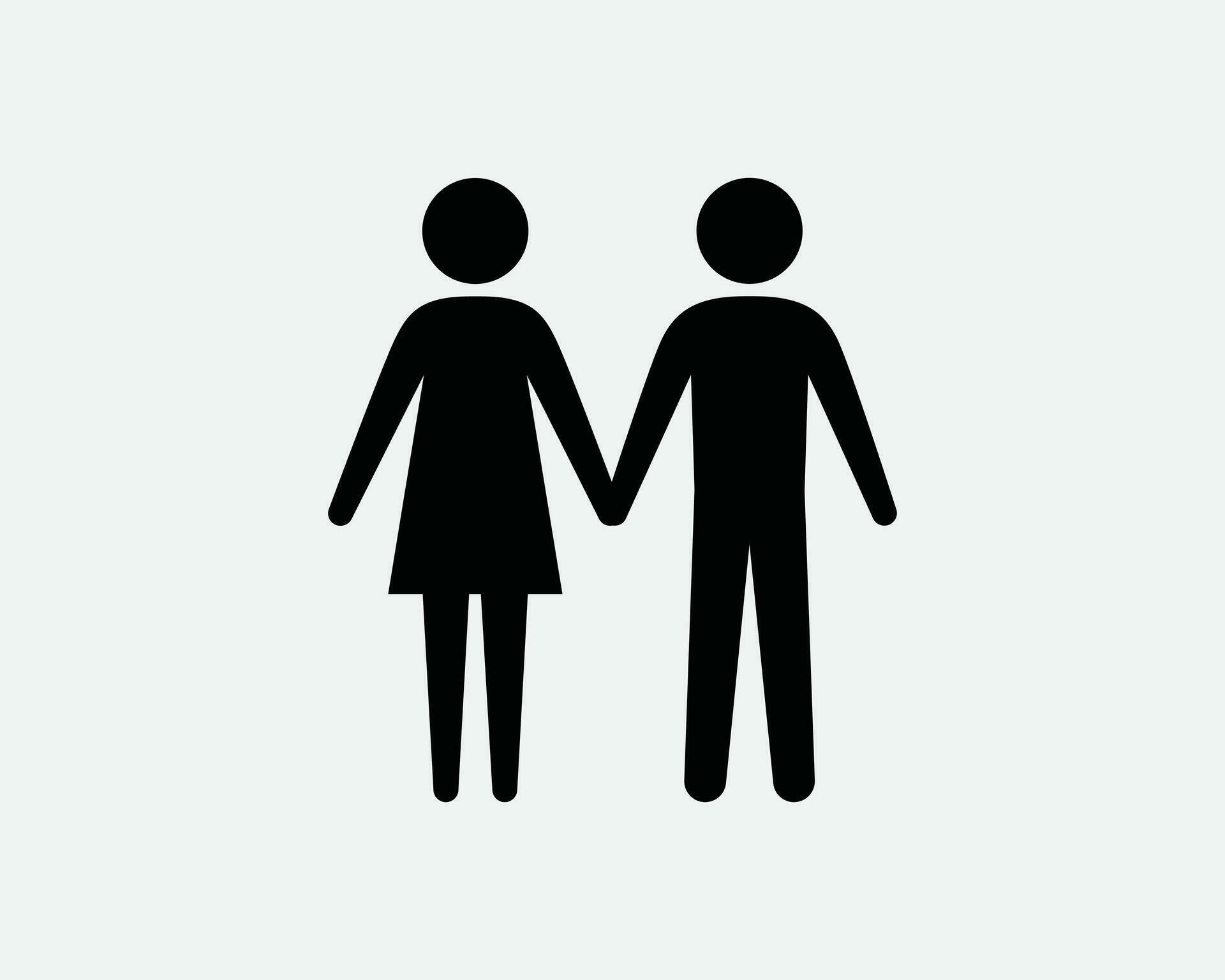 Male Female Stick Figure Holding Hands Dating Relationship Husband Wife