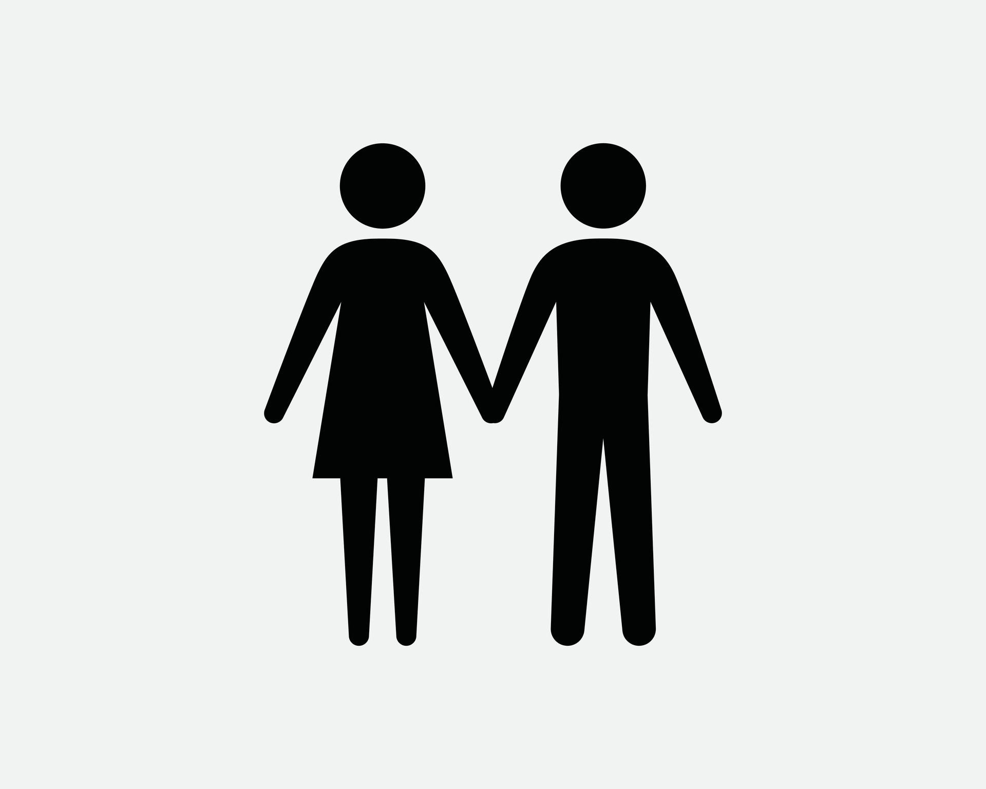 Male Female Stick Figure Holding Hands Dating Relationship Husband Wife