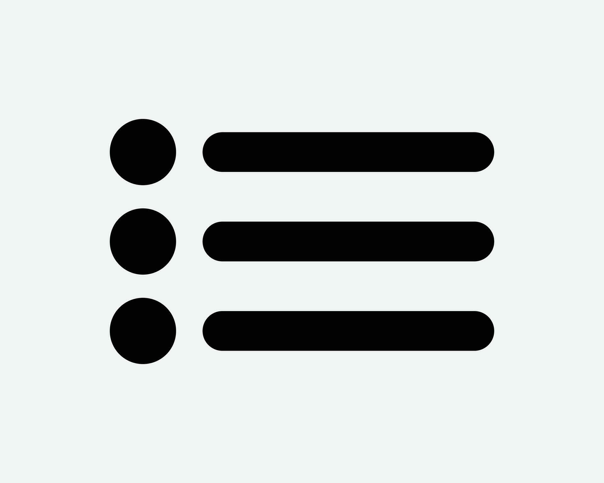 Menu List Icon App Navigation Option Page Interface Dropdown Three Lines Button Dots Sign Symbol
