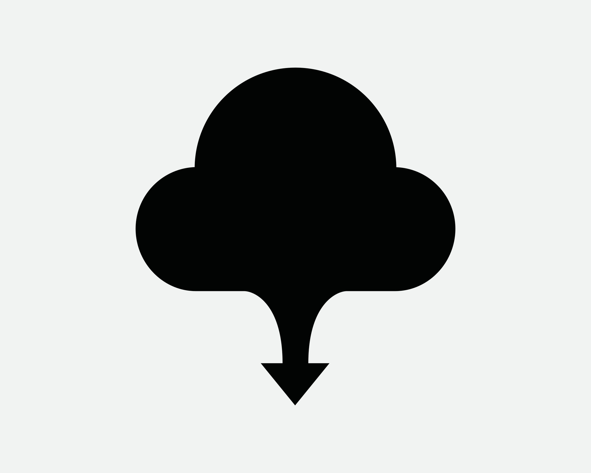 Cloud Download Icon Black Web Data Storage Server Tech Internet