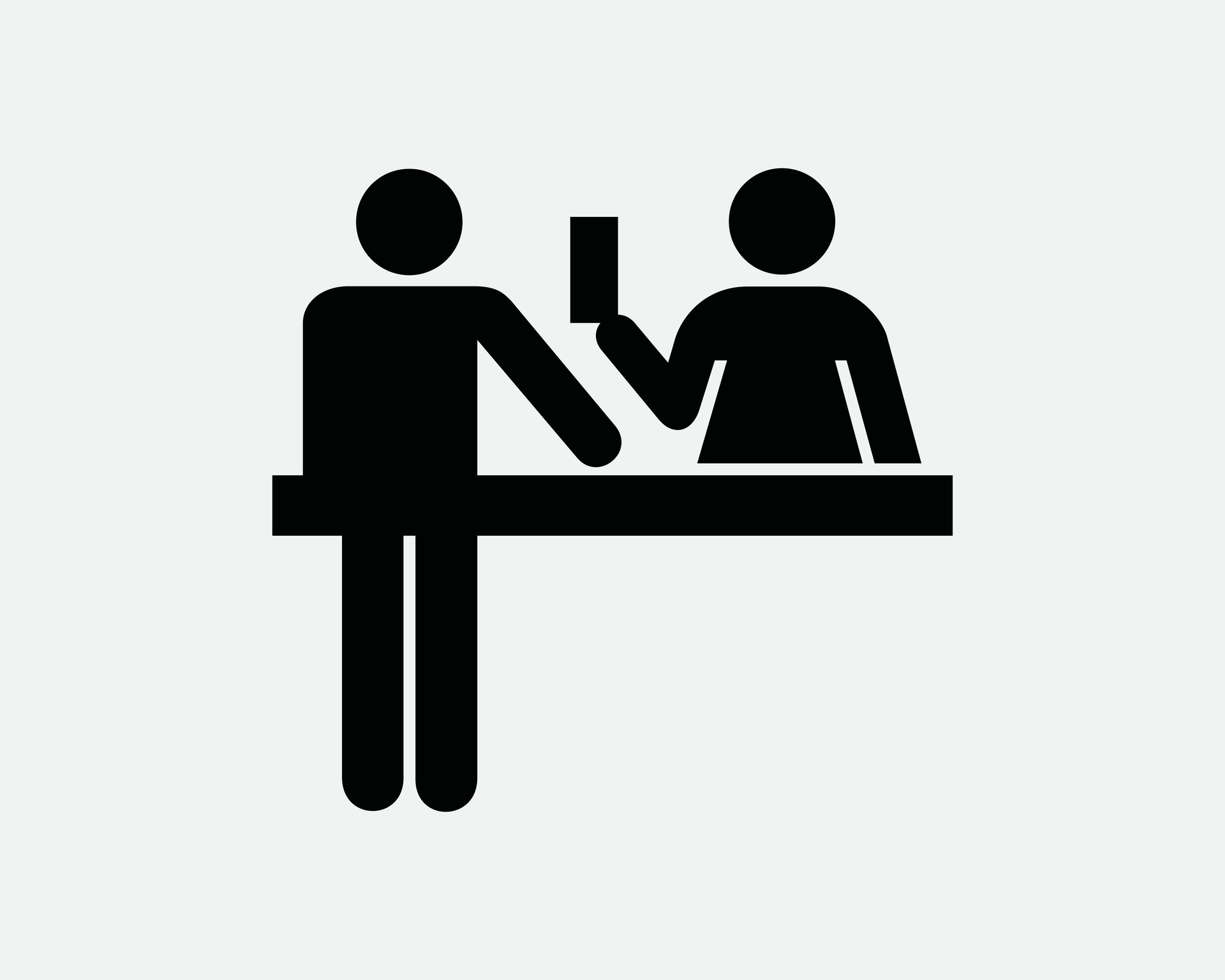 Ticket Counter Icon. Reception Service Travel Office Desk Person ... Ticket Counter Icon. Reception Service Travel Office Desk Person ...