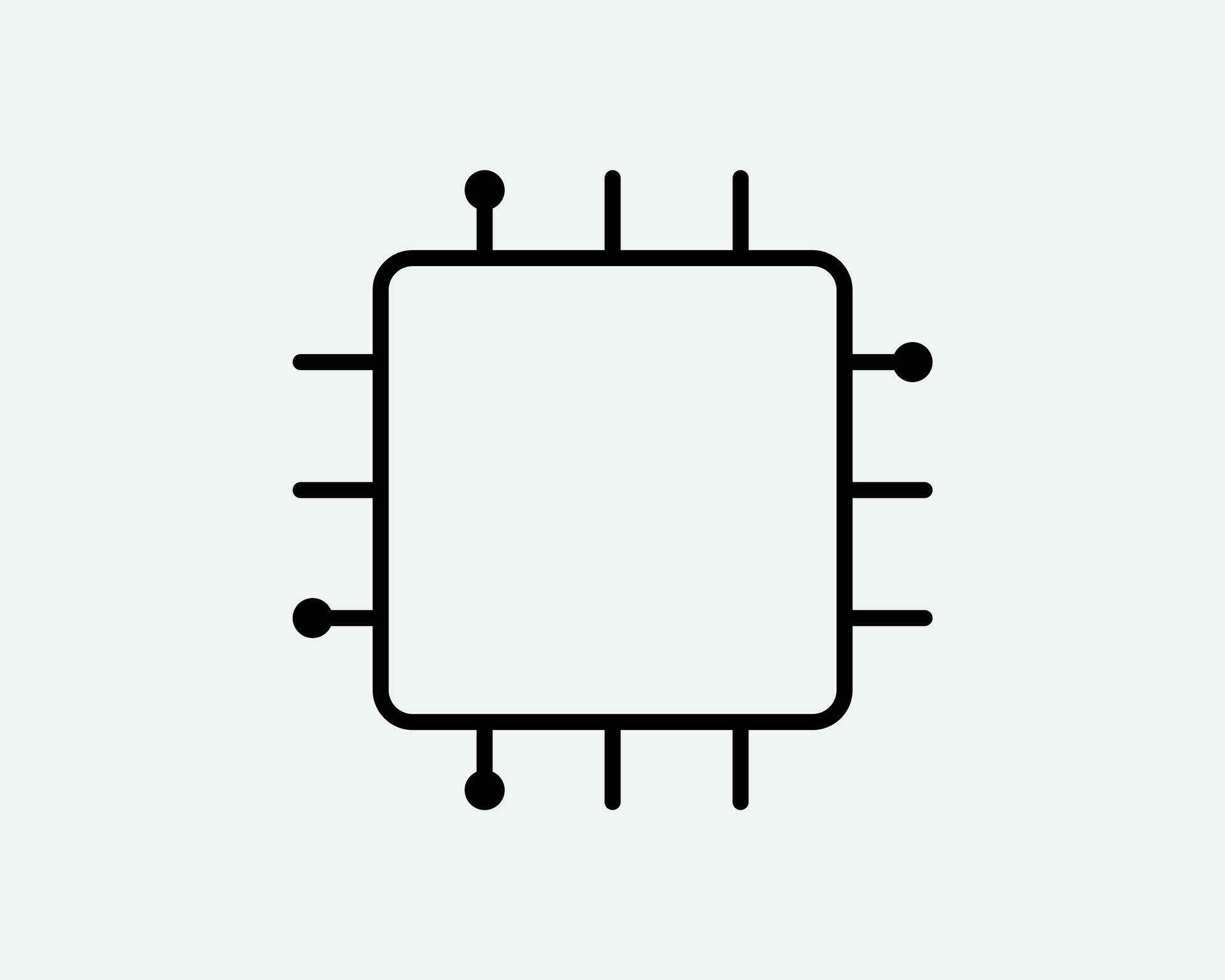 Computer Chip Icon. Tech Technology Processor Circuit CPU AI Memory ...