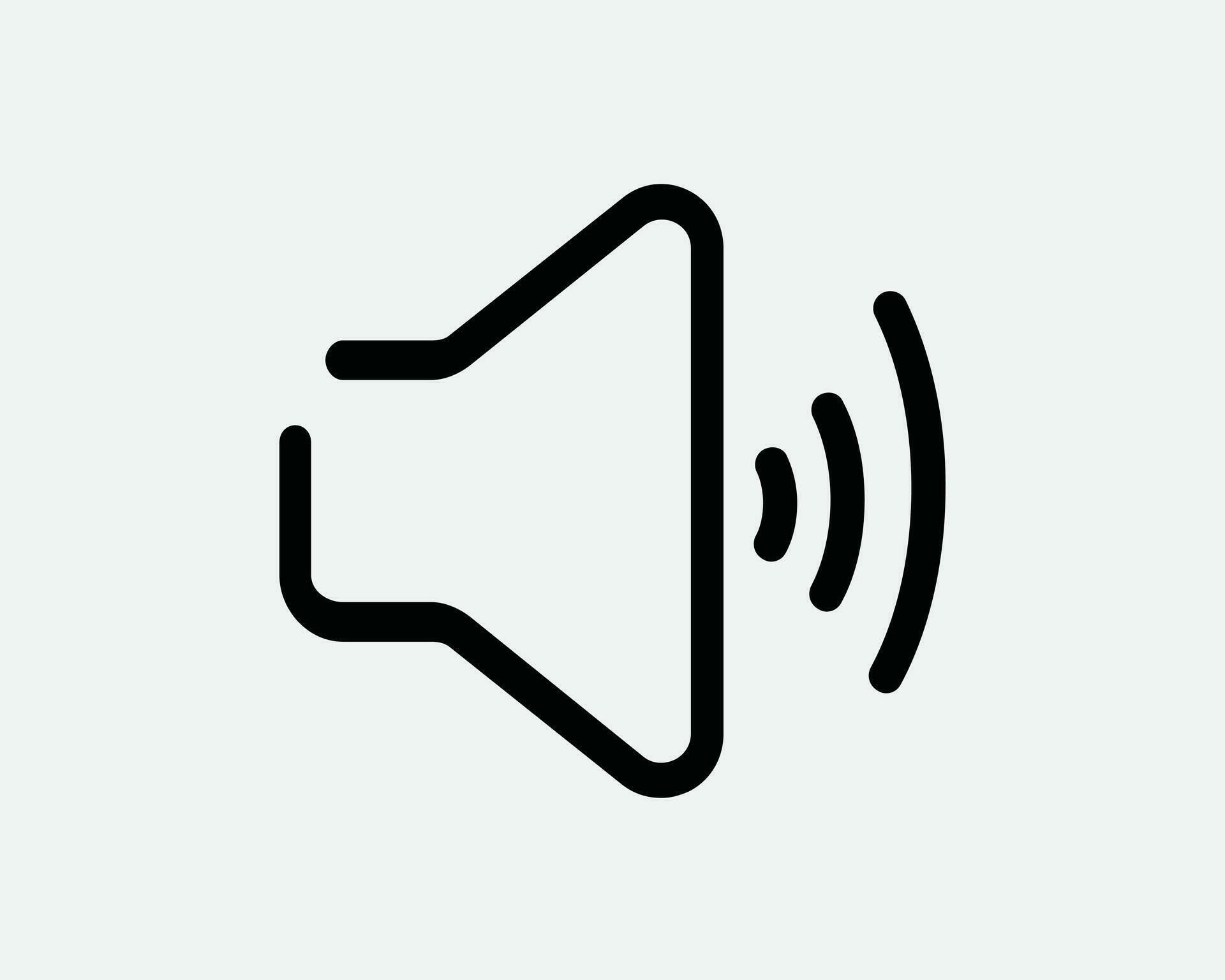 Volume Speaker Line Icon. Media Sound Audio Noise Symbol. Megaphone Loudspeaker Stereo Sign ...