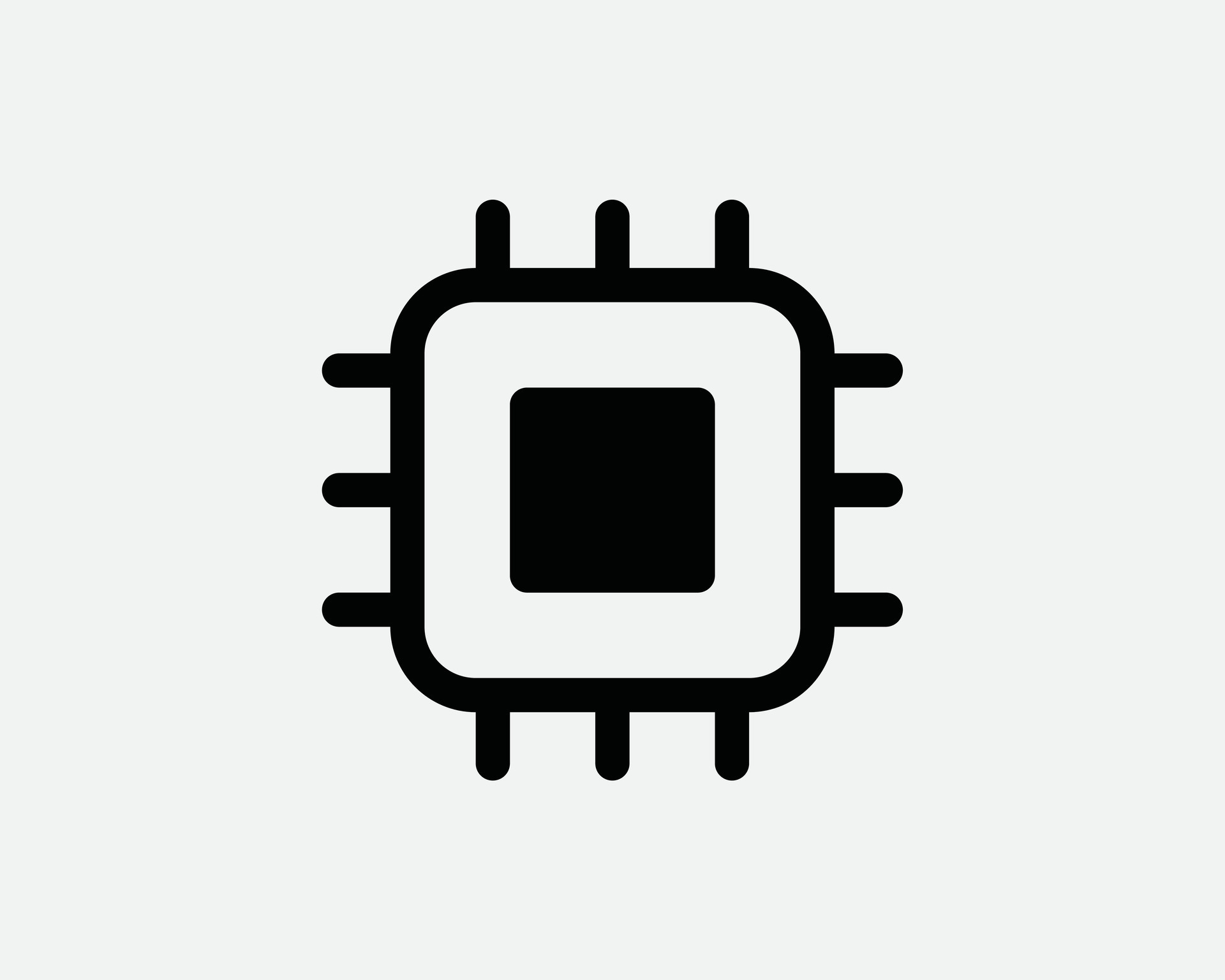 Computer Chip Icon Artificial Intelligence Eletronic Processor Microchip Symbol Cpu Graphics