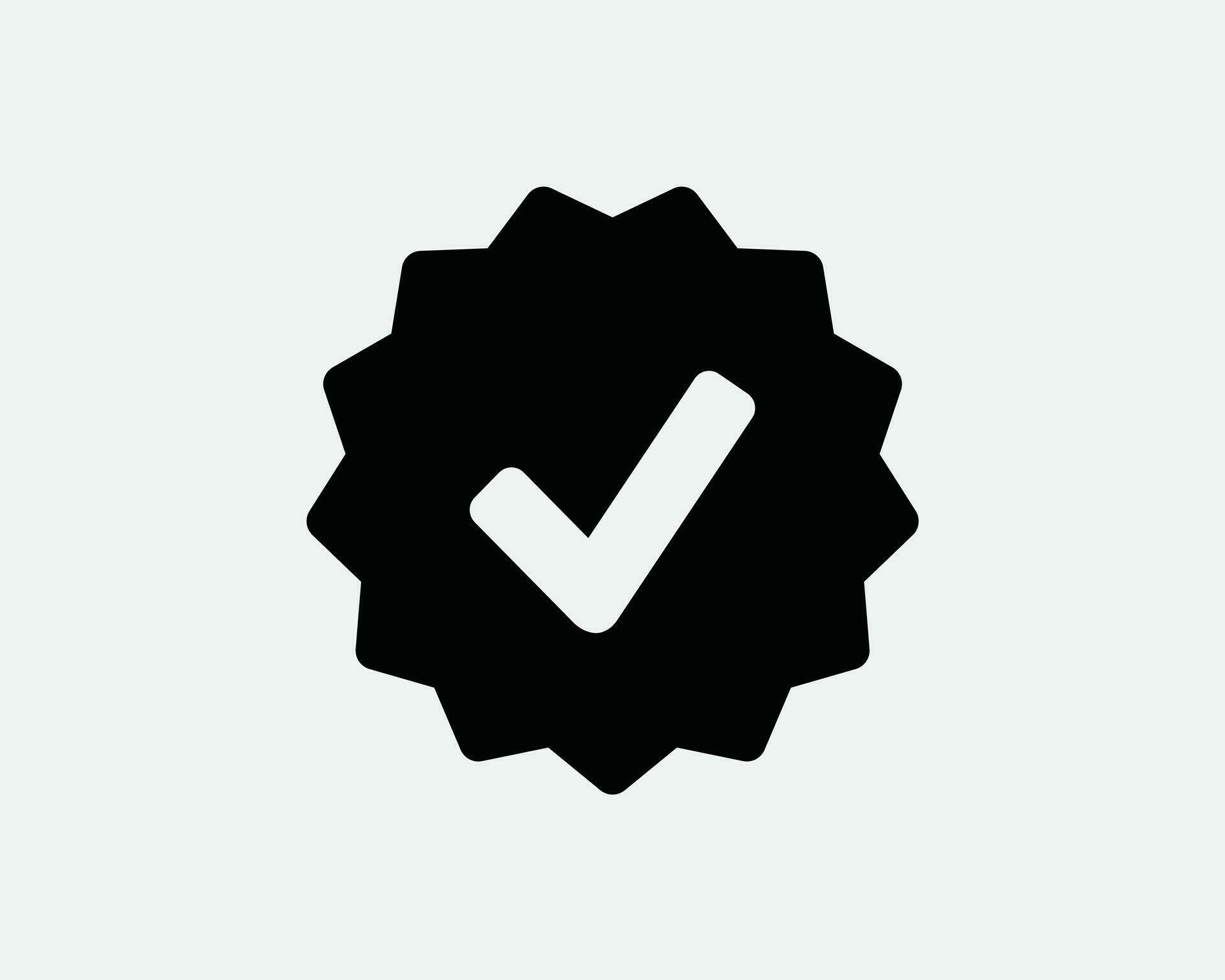 Verified Badge Icon. Tick Check Mark OK Approved Approval Sign. Checkmark Account Verification ...