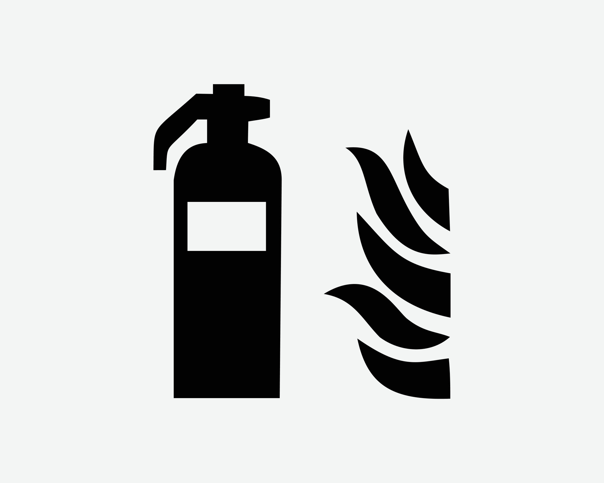 Fire Extinguisher Flame Protection Device Suppression Black White