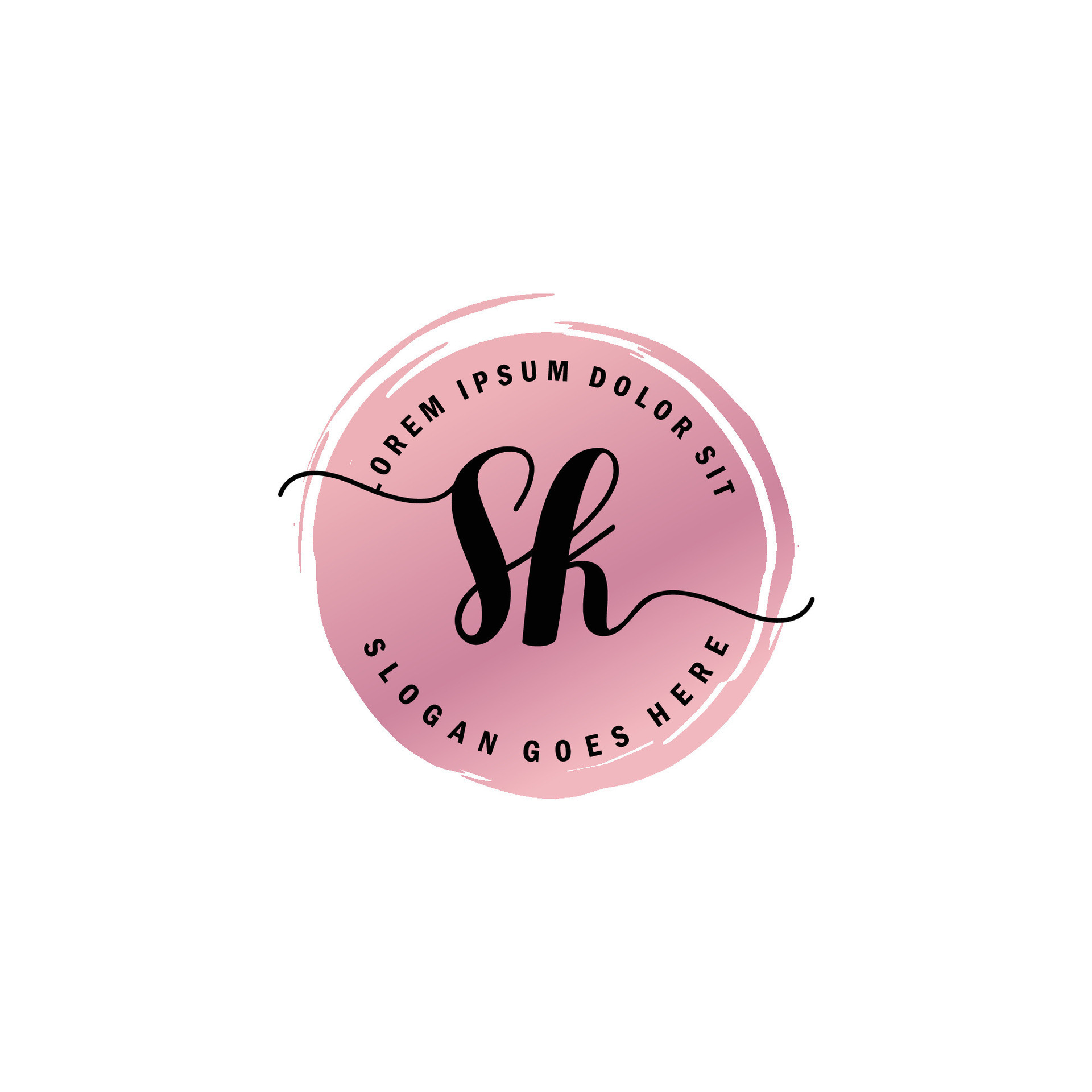 SK Initial Letter handwriting logo with circle brush template vector ... SK Initial Letter handwriting logo with circle brush template vector ...