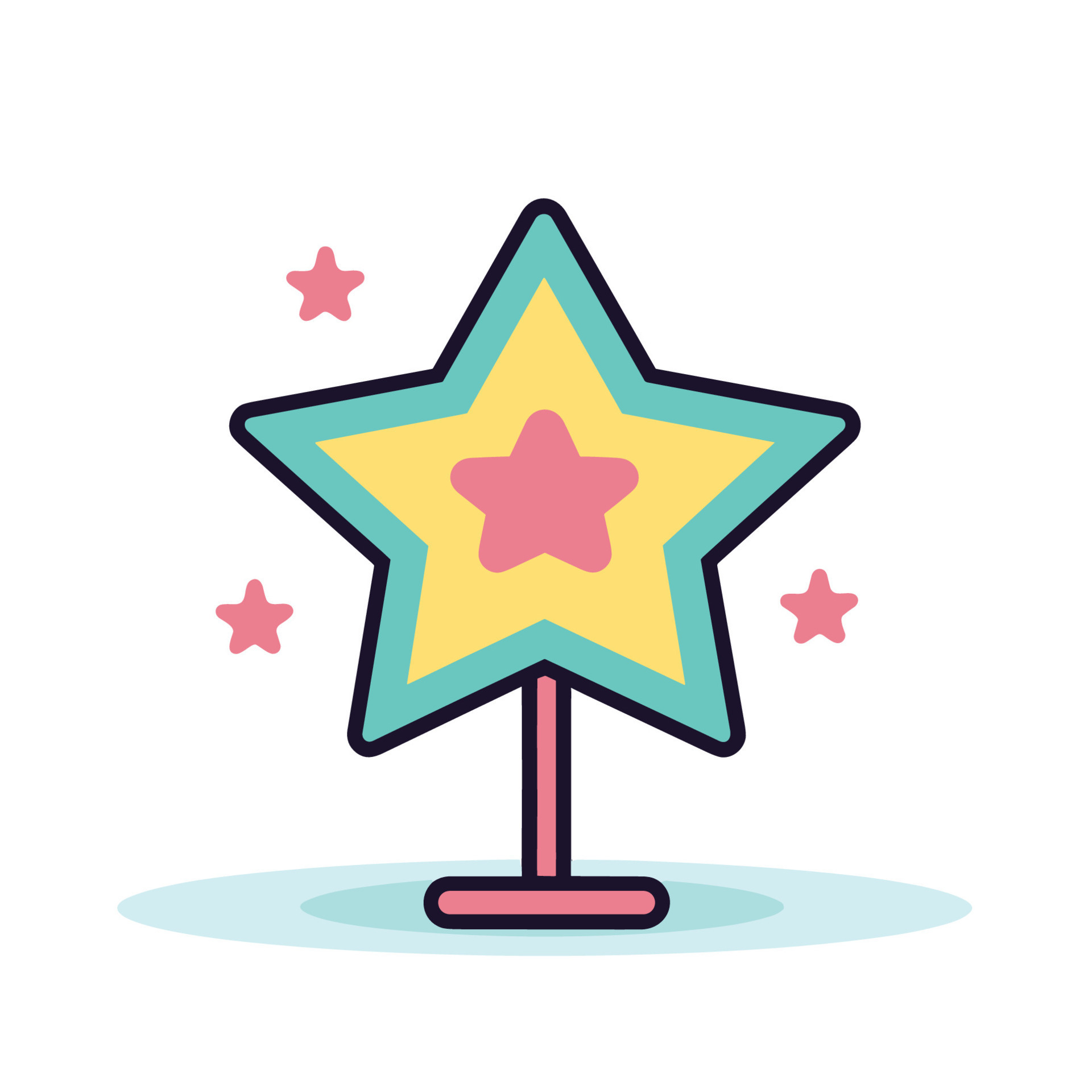 Vector of a star shaped decoration surrounded by smaller stars on a flat surface 26310522 Vector ...