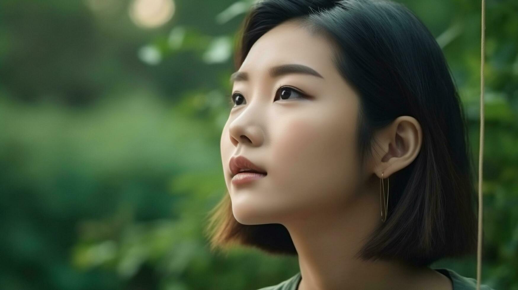 Beautiful Women Asian girl thinking and looking upwards. The concept of ... Beautiful Women Asian girl thinking and looking upwards. The concept of ...