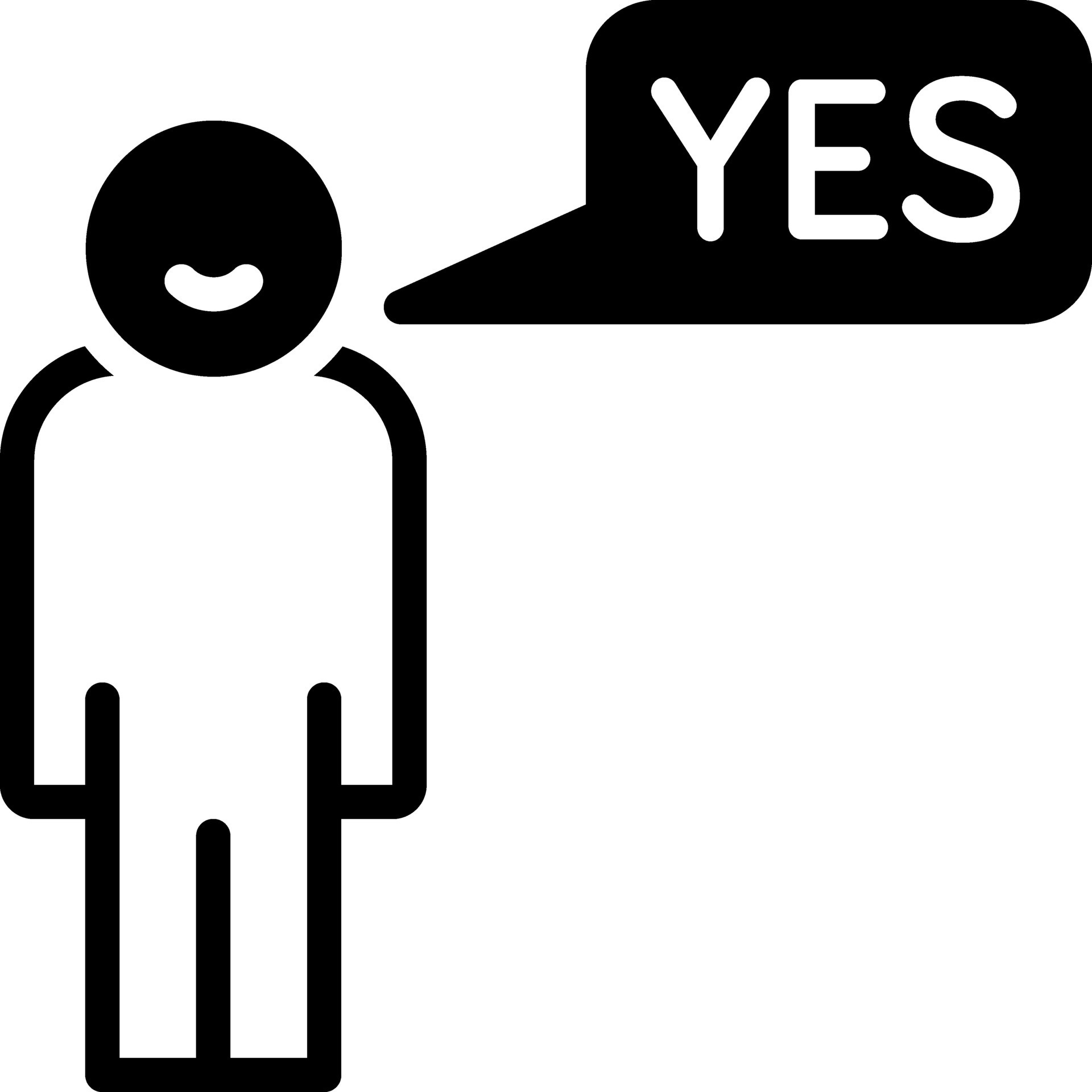 solid icon for yes 26316825 Vector Art at Vecteezy