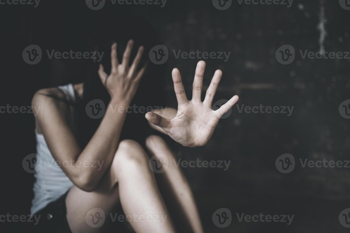 Mujer Levantó La Mano Para Disuadir Abusar Hacer Campaña Para Detener